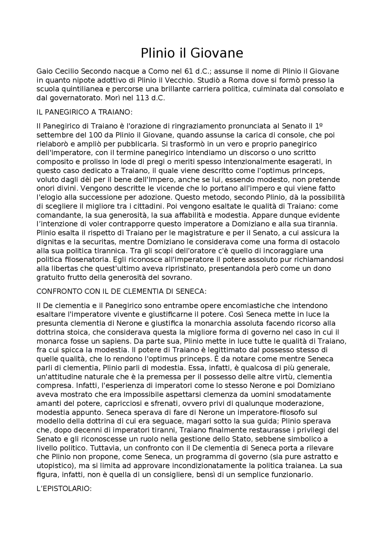 Plinio Il Giovane E Apuleio Docsity