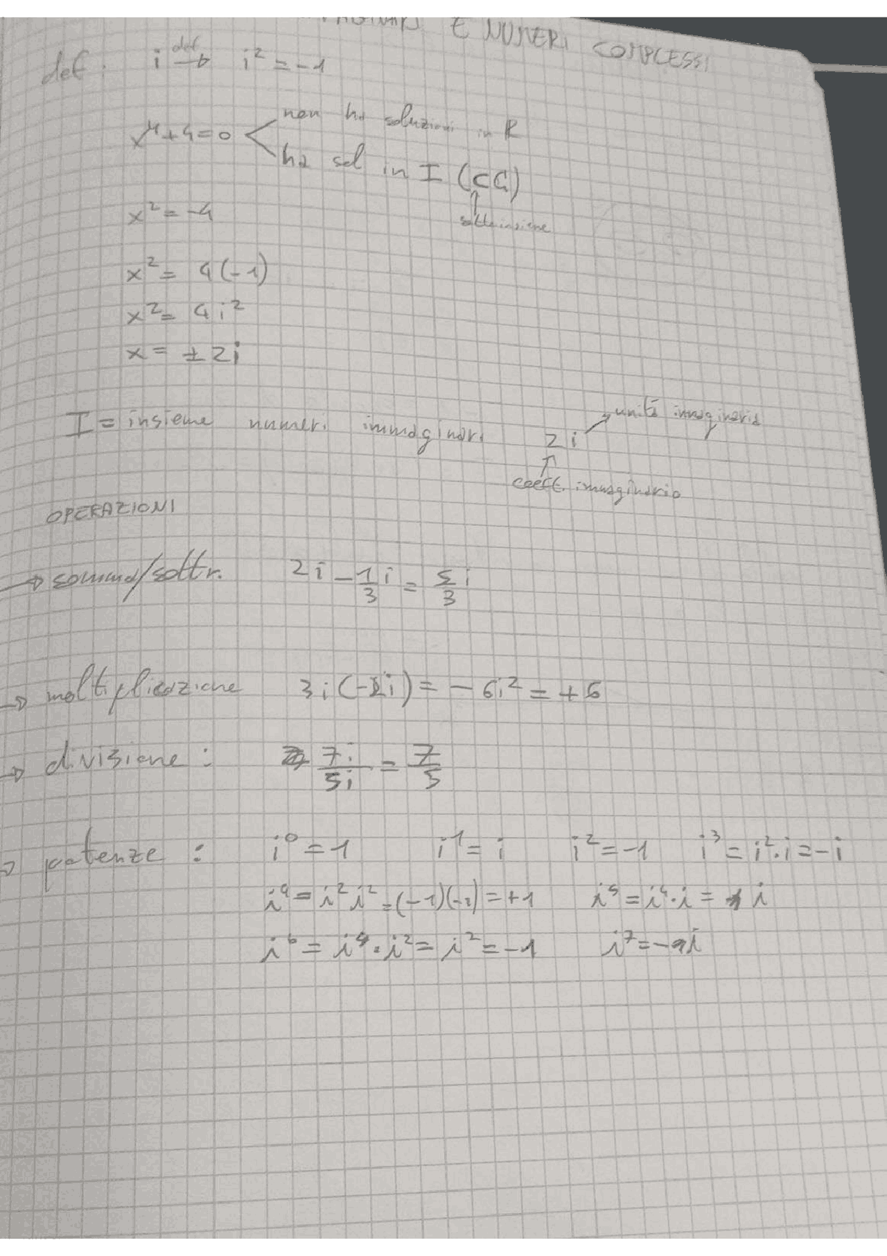 Numeri Complessi Intro Docsity