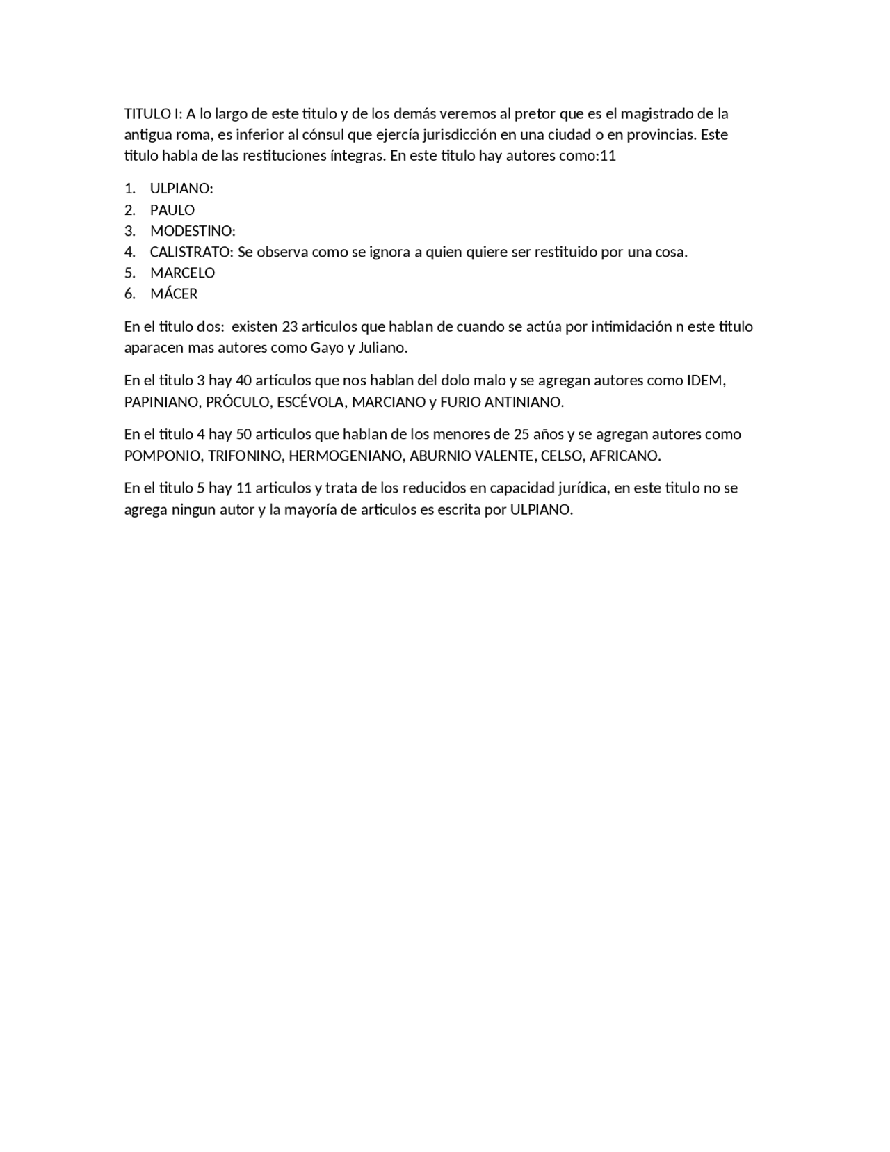 Digesto 4to libro - Justiniano - Docsity