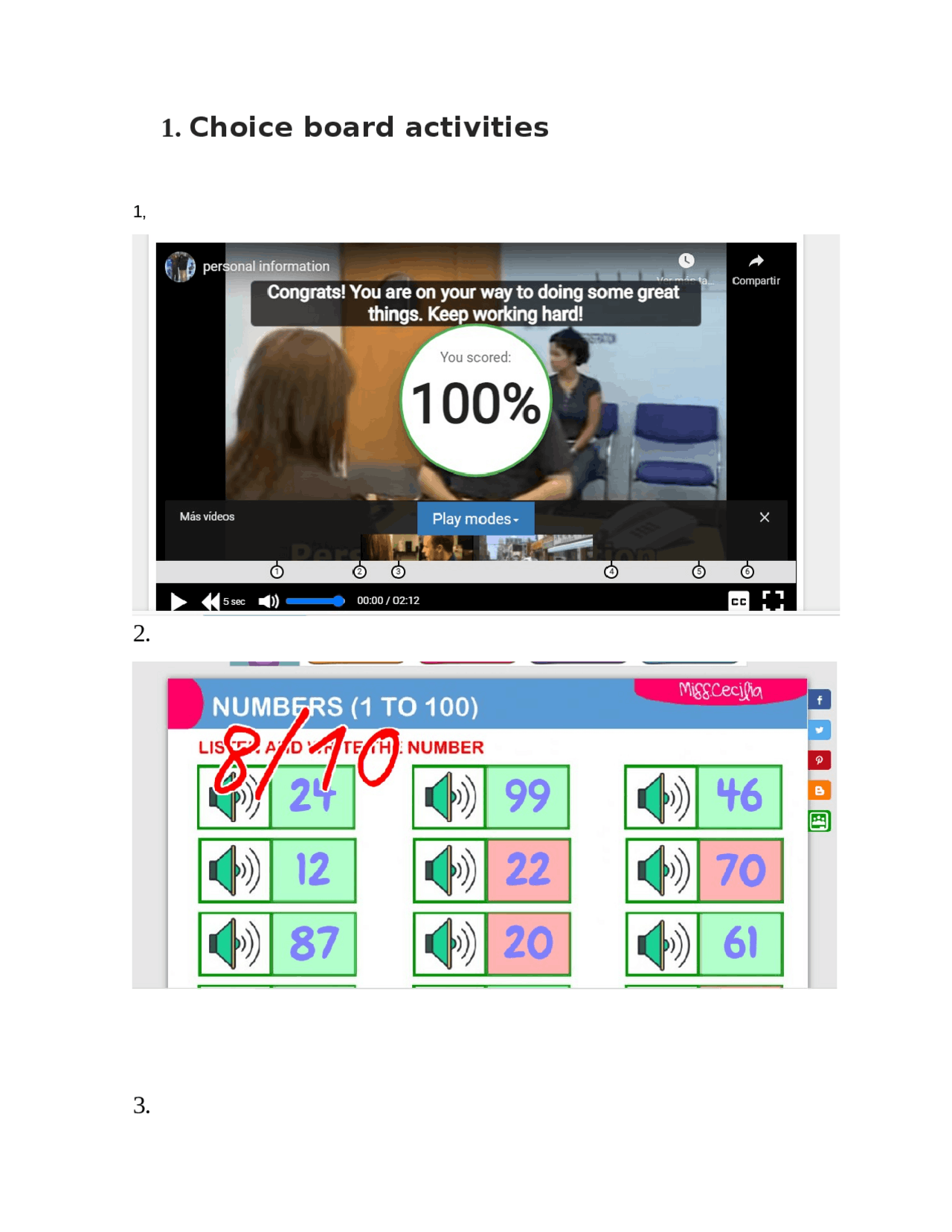 Choice board activities 1.docx - Docsity