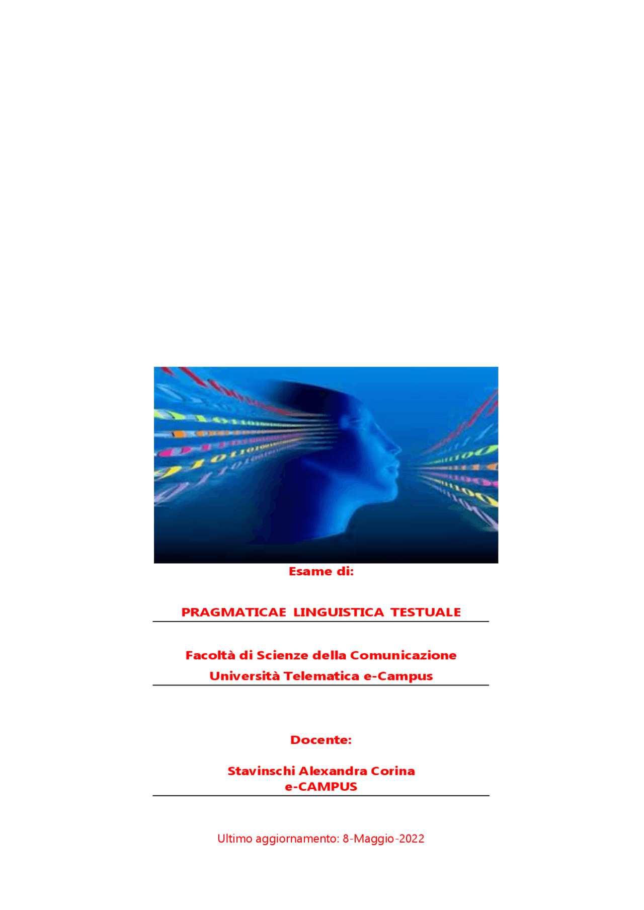Paniere Pragmatica Linguistica Testuale Profssa Stavinschi Completo