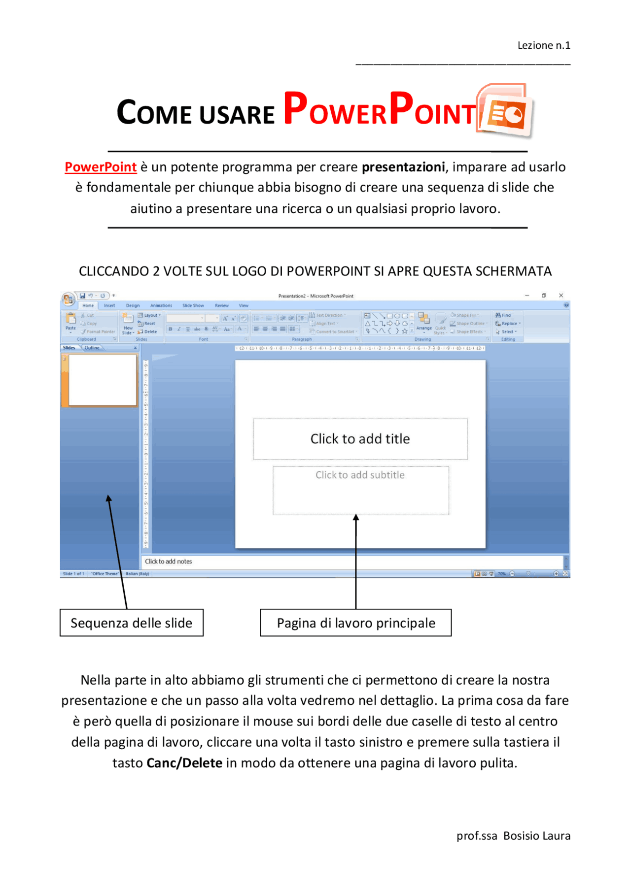 Come Usare Power Point Docsity