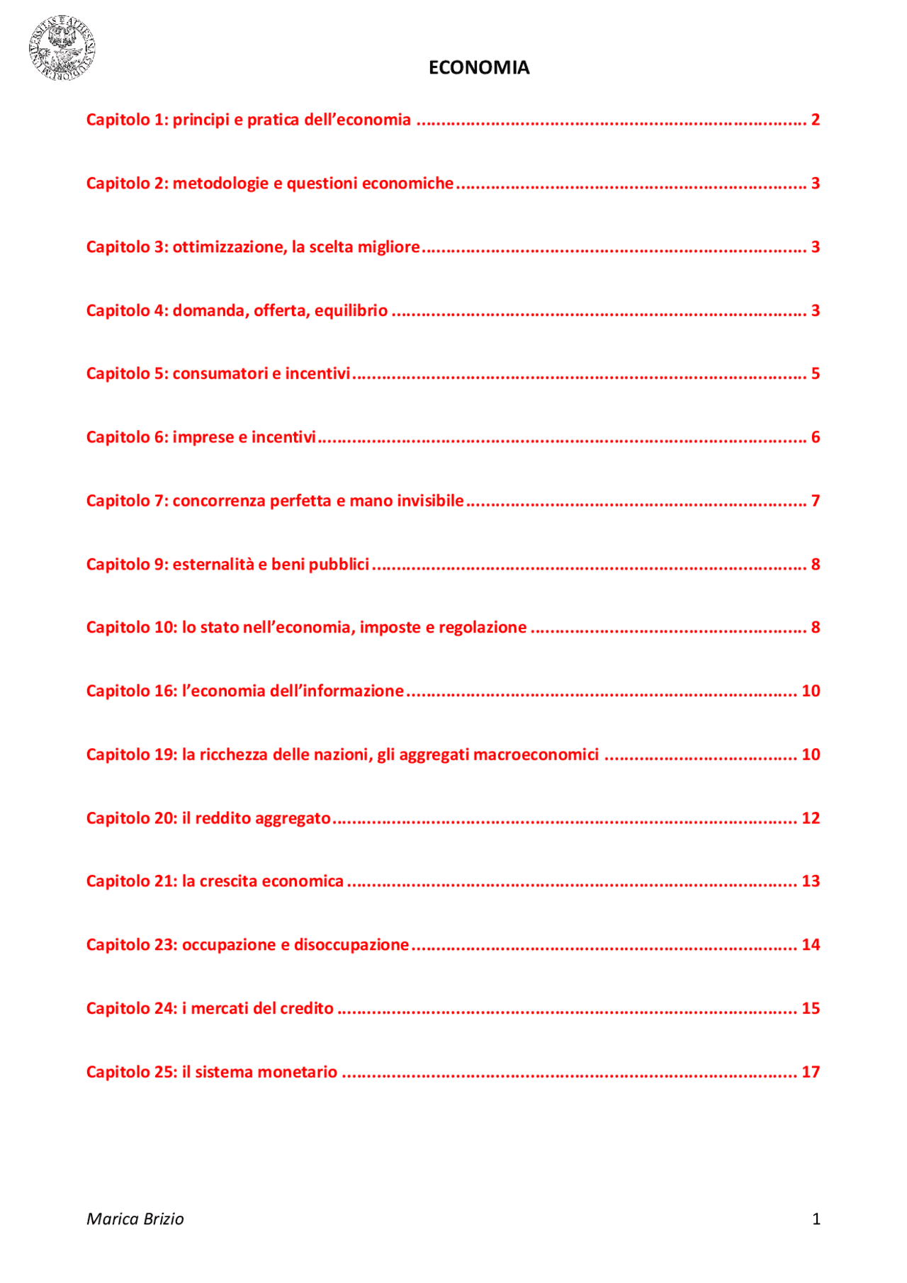 Principi Di Economia Docsity