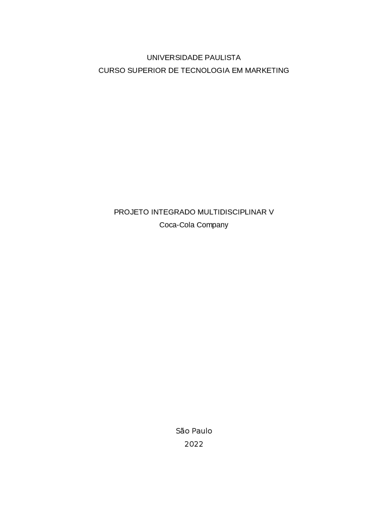Projeto Integrado Multidisciplinar V Docsity
