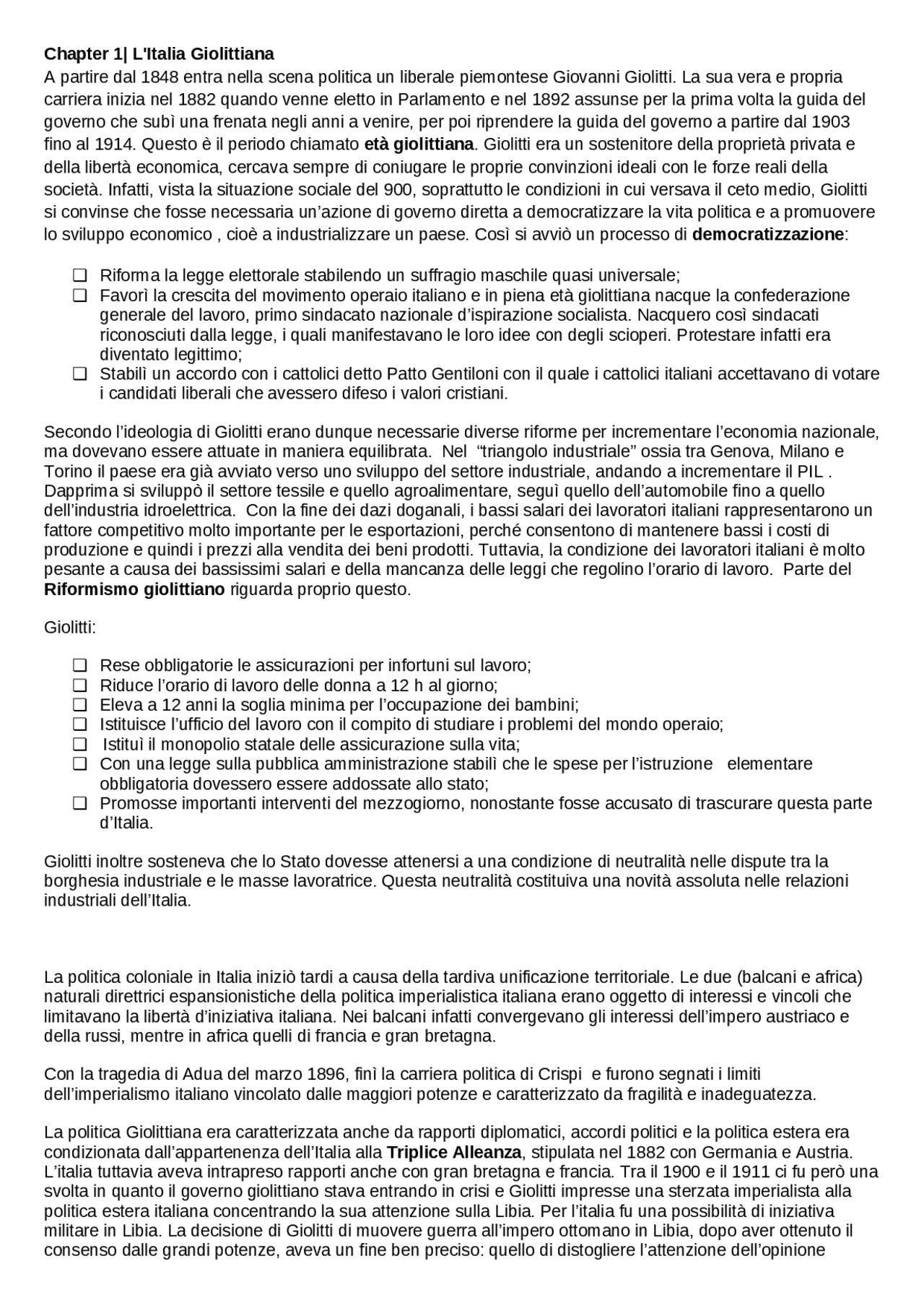 Appunti Programma Storia Del 5 Liceo Docsity