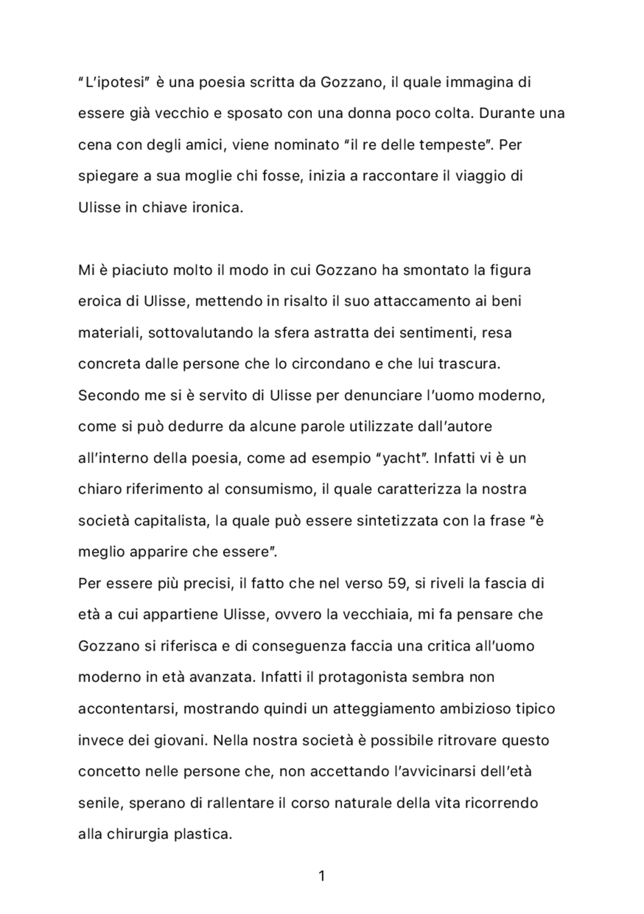 Analisi/commento personale poesia "L'ipotesi" di Guido Gozzano ...