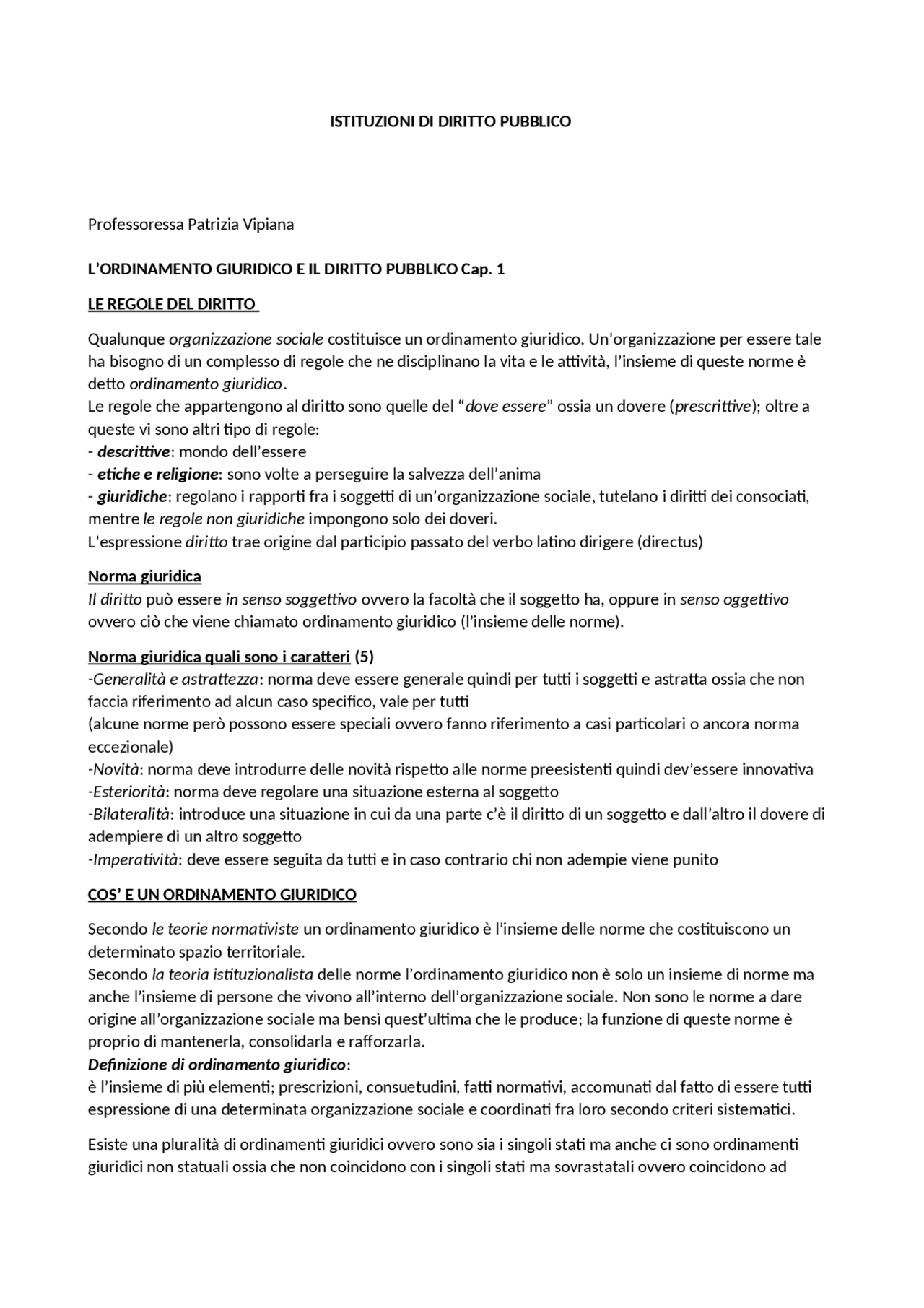 Appunti Istituzioni Diritto Pubblico Docsity