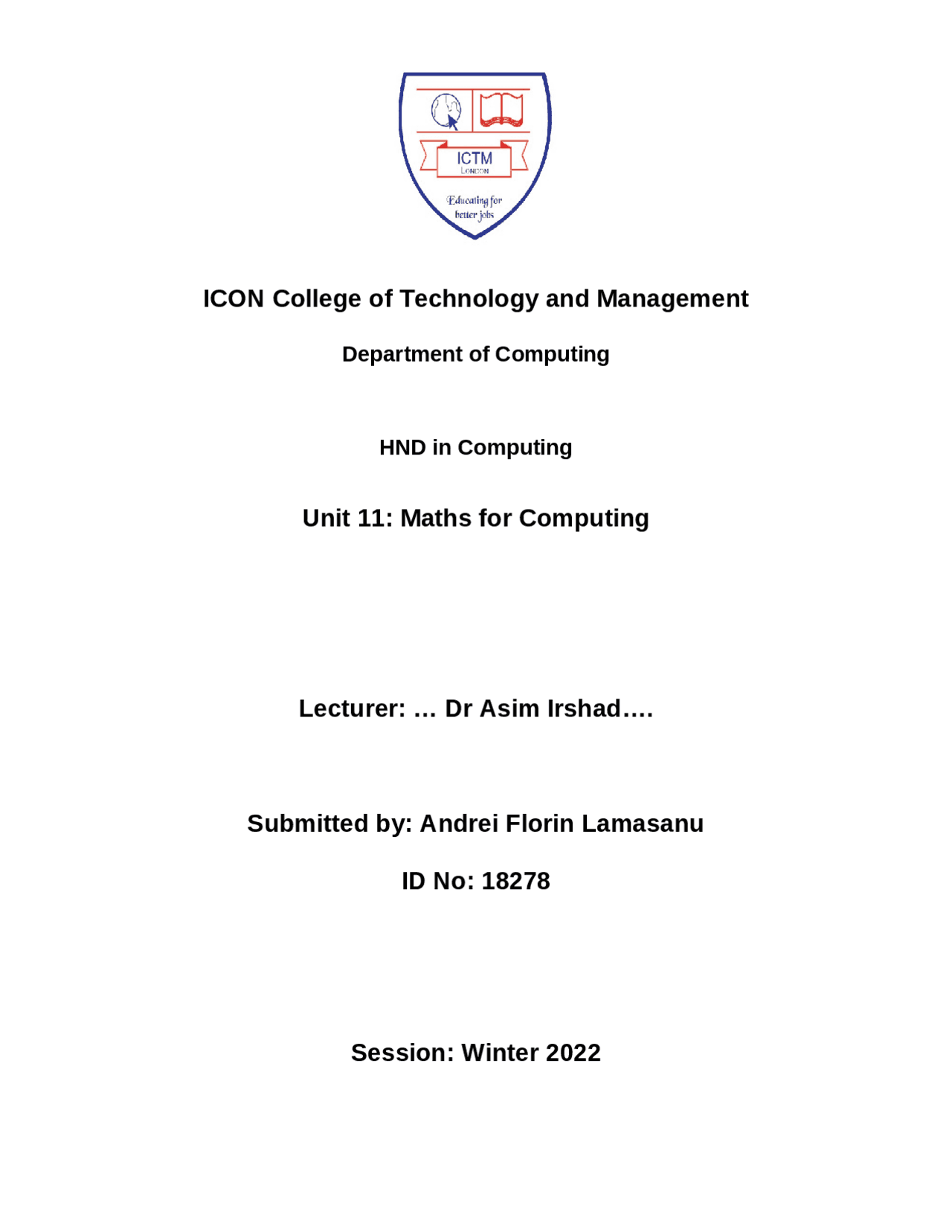 Mathematics And Statistics Assignment 2021 Docsity
