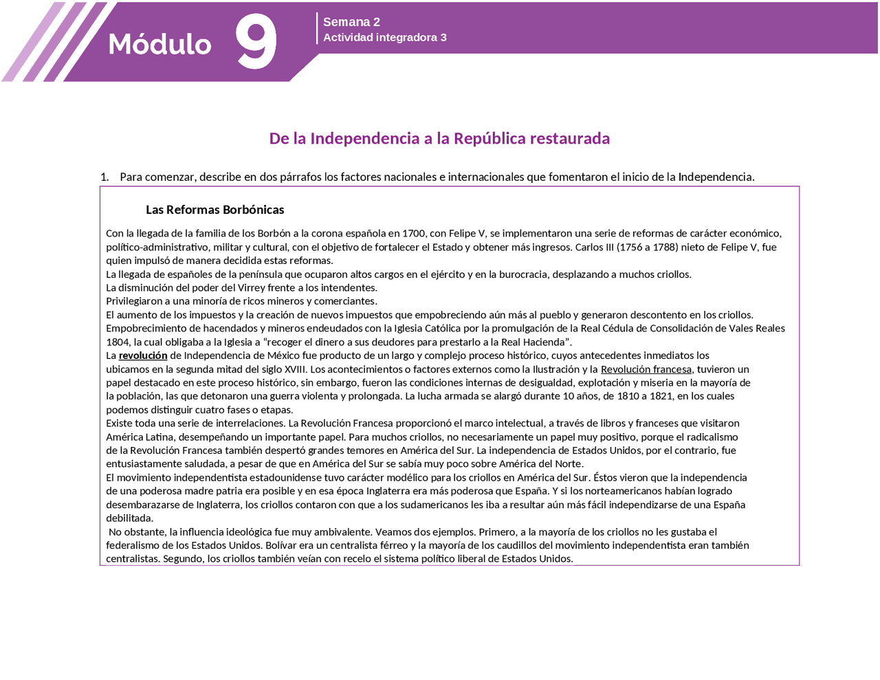 Modulo 9 actividad int 3 - Docsity