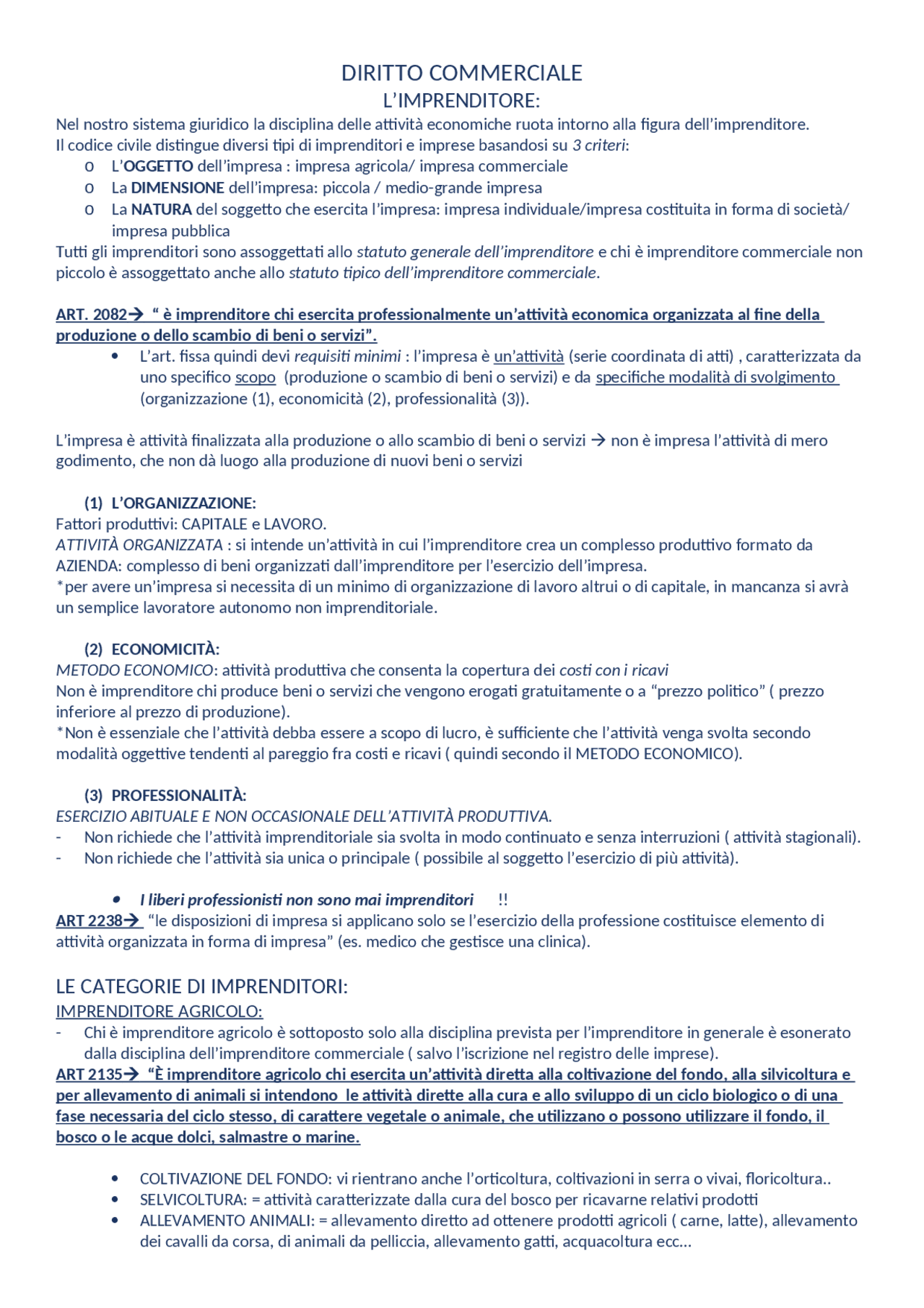 Appunti Diritto Commerciale Docsity