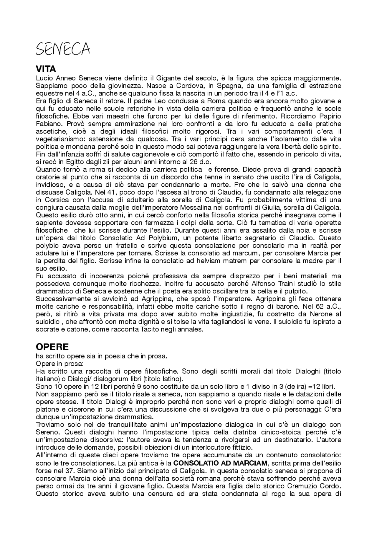 Seneca: vita, opere, De Ira, De Vita Beata, Consolationes, De Otio ...