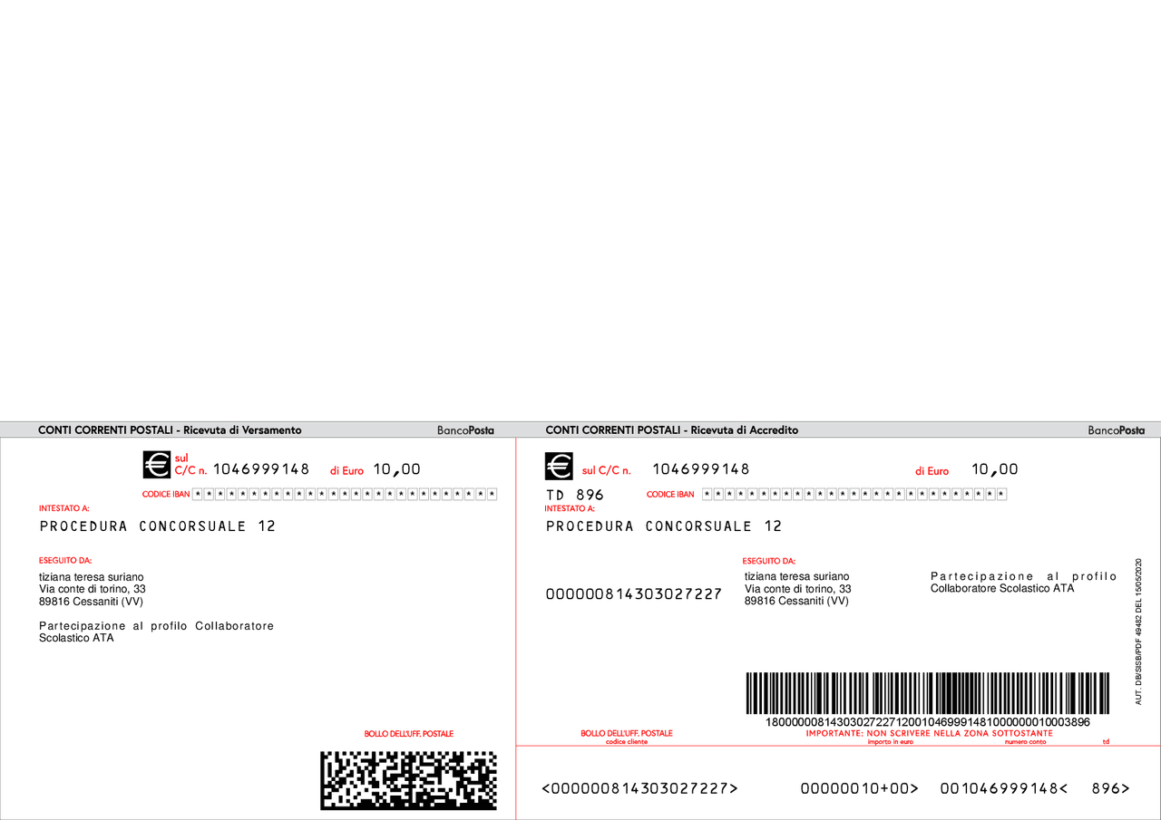 Come si stila un bollettino postale - Docsity