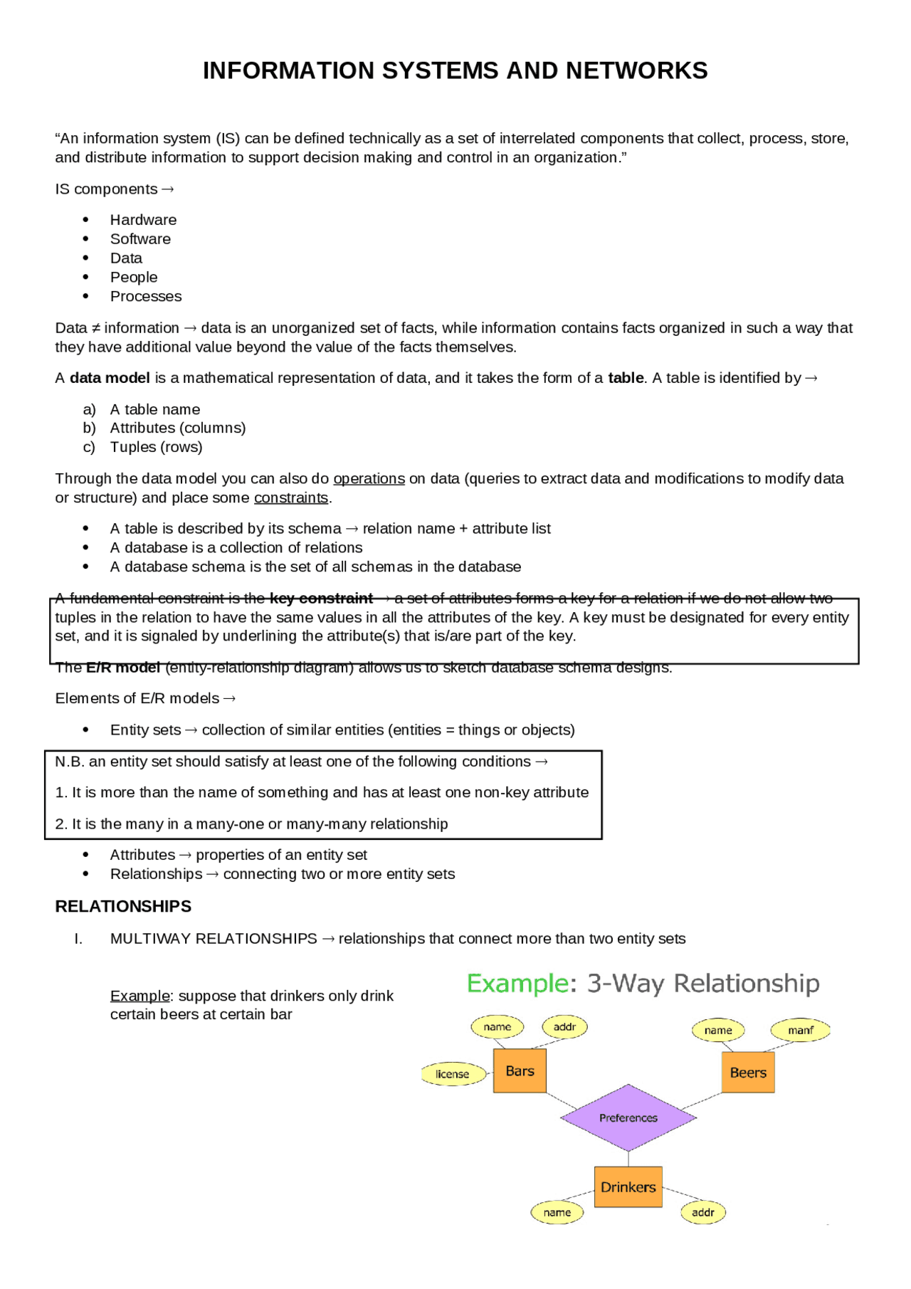 Appunti Information Systems And Networks Docsity