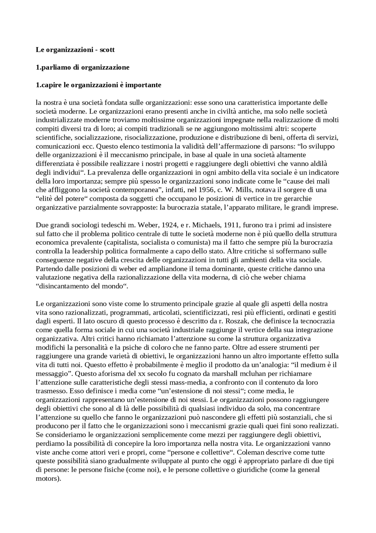 Riassunto Del Libro Di Testo Docsity