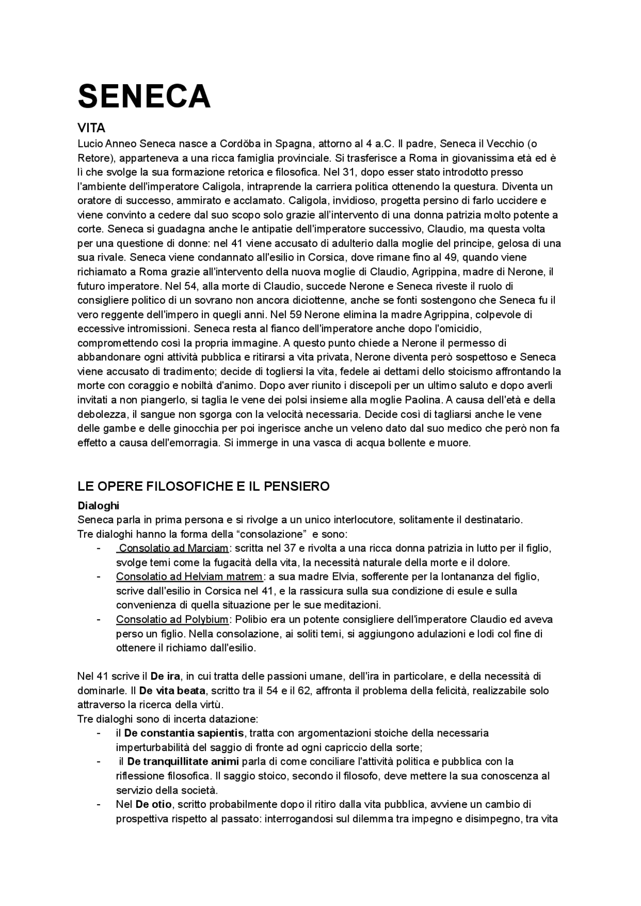 Seneca Lucano E Persio Docsity