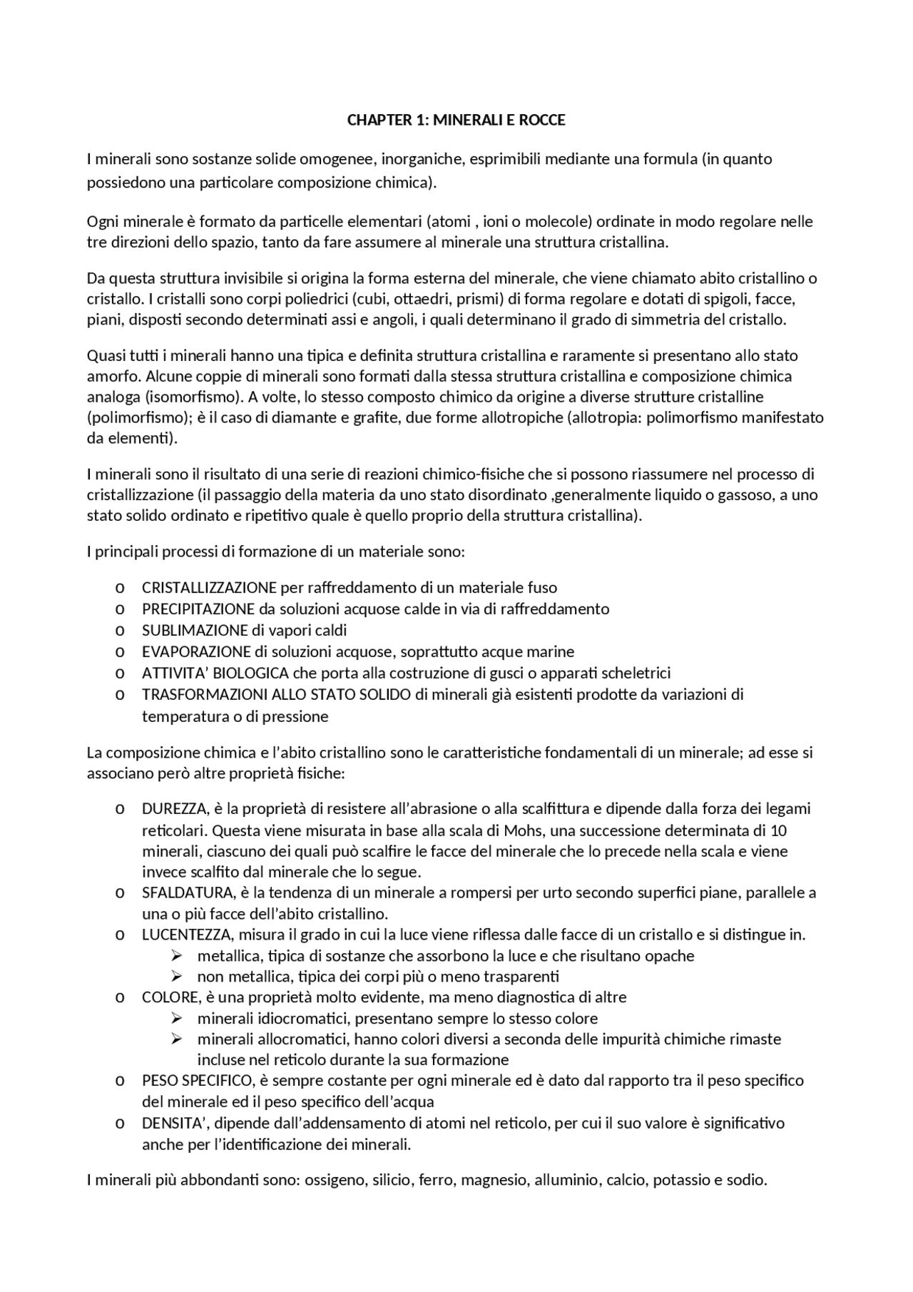 Scienze Minerali E Rocce Docsity