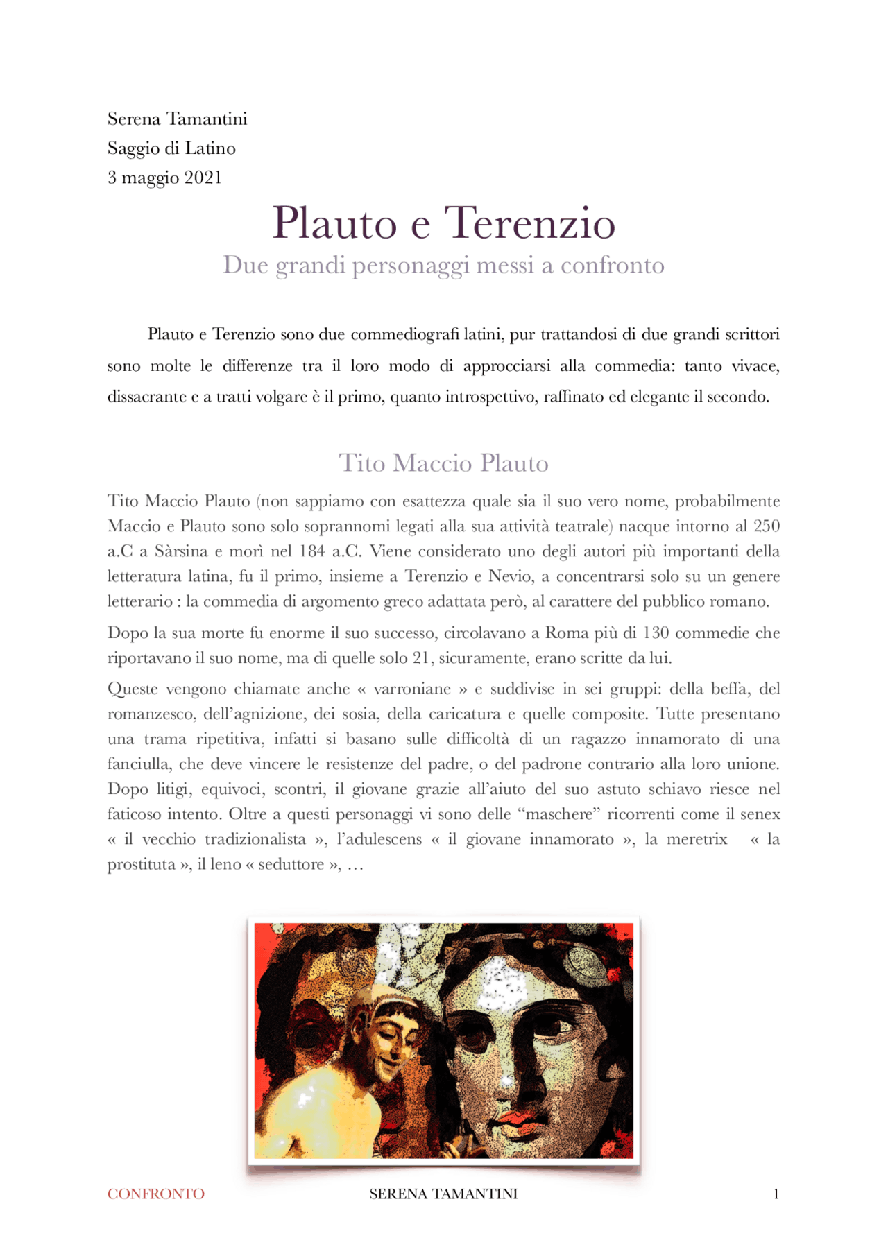 Confronto Tra Plauto E Terenzio Docsity