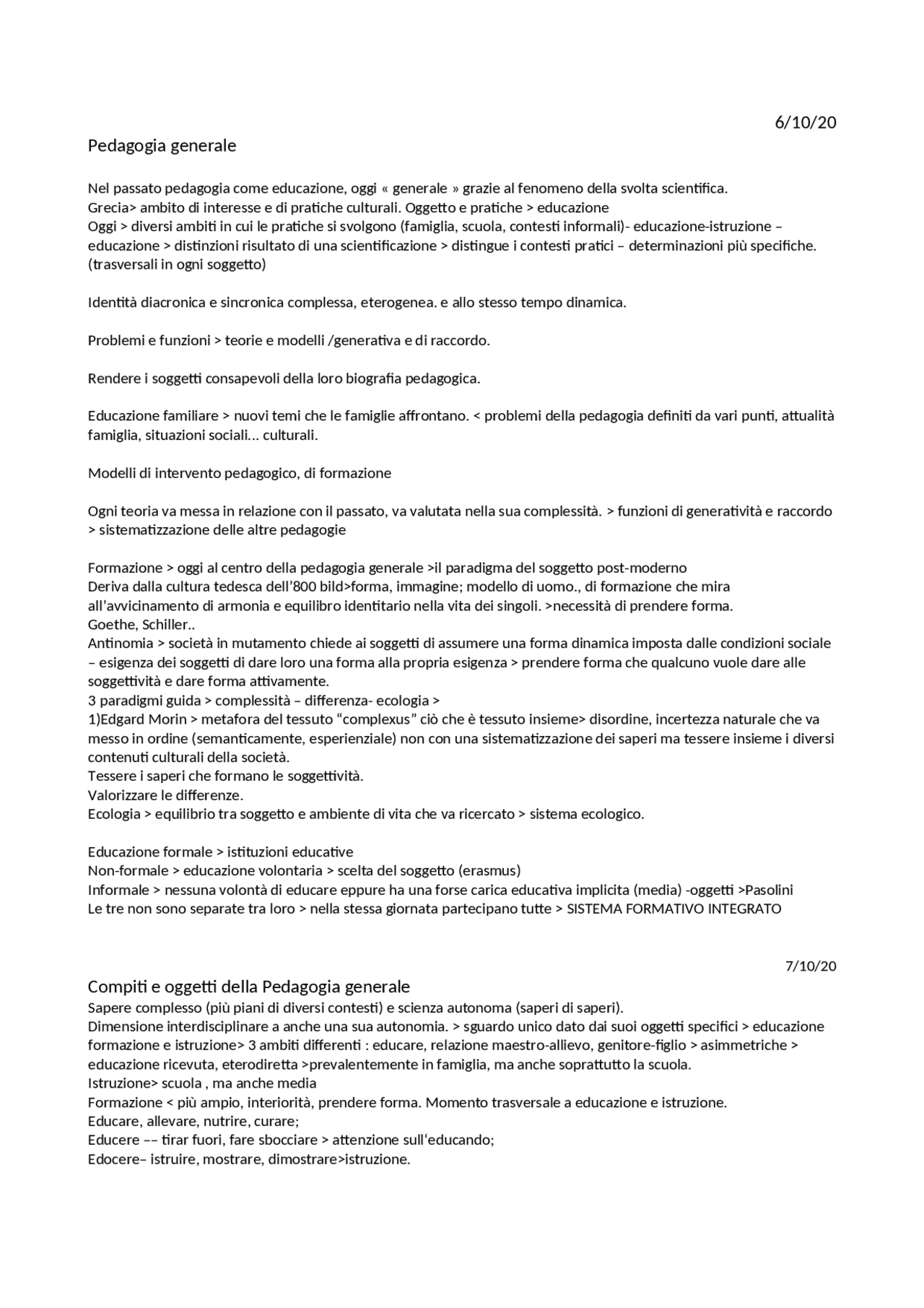Diario Del Corso Teorie E Metodi Della Formazione Docsity