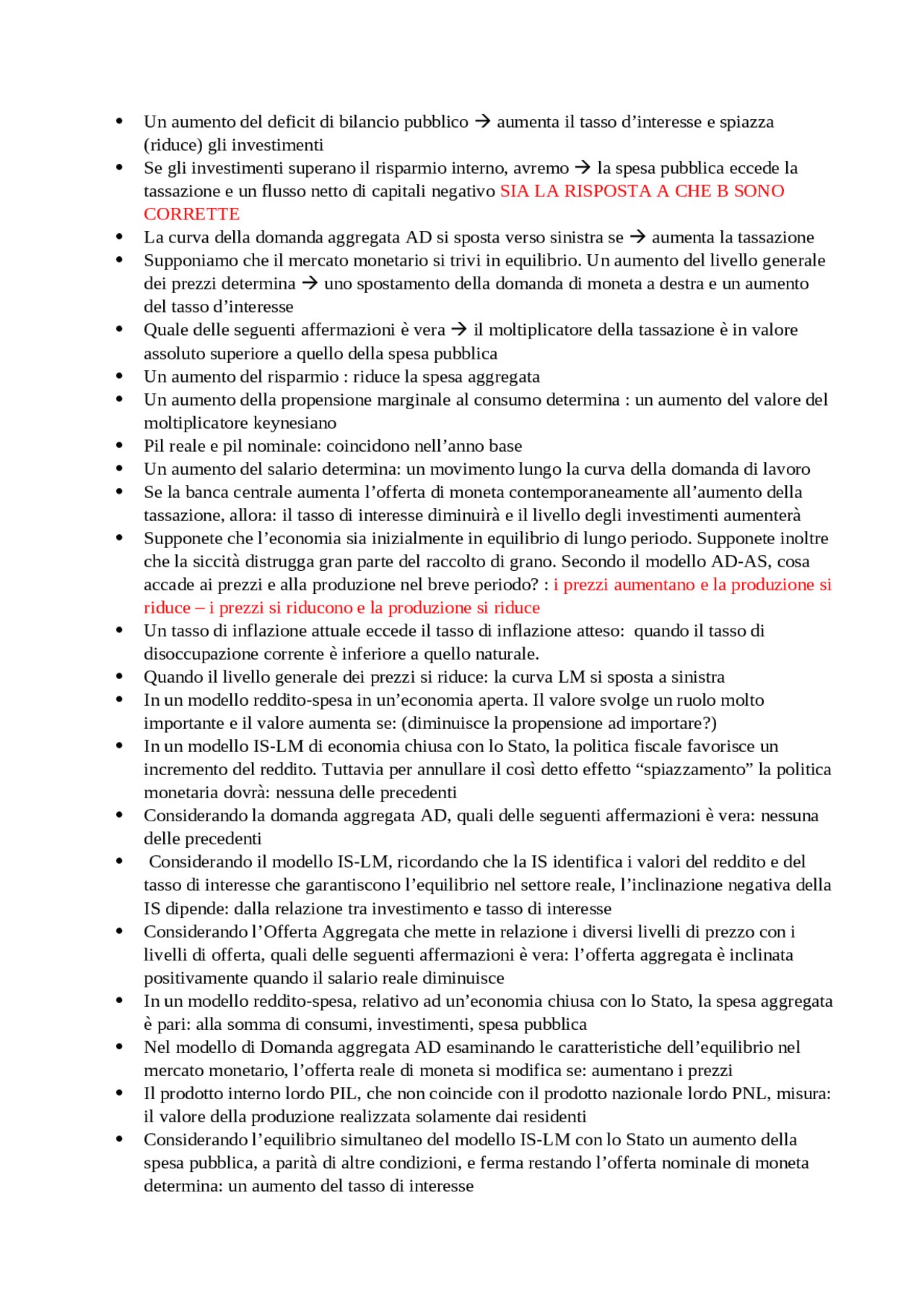 Domande Macroeconomia Docsity