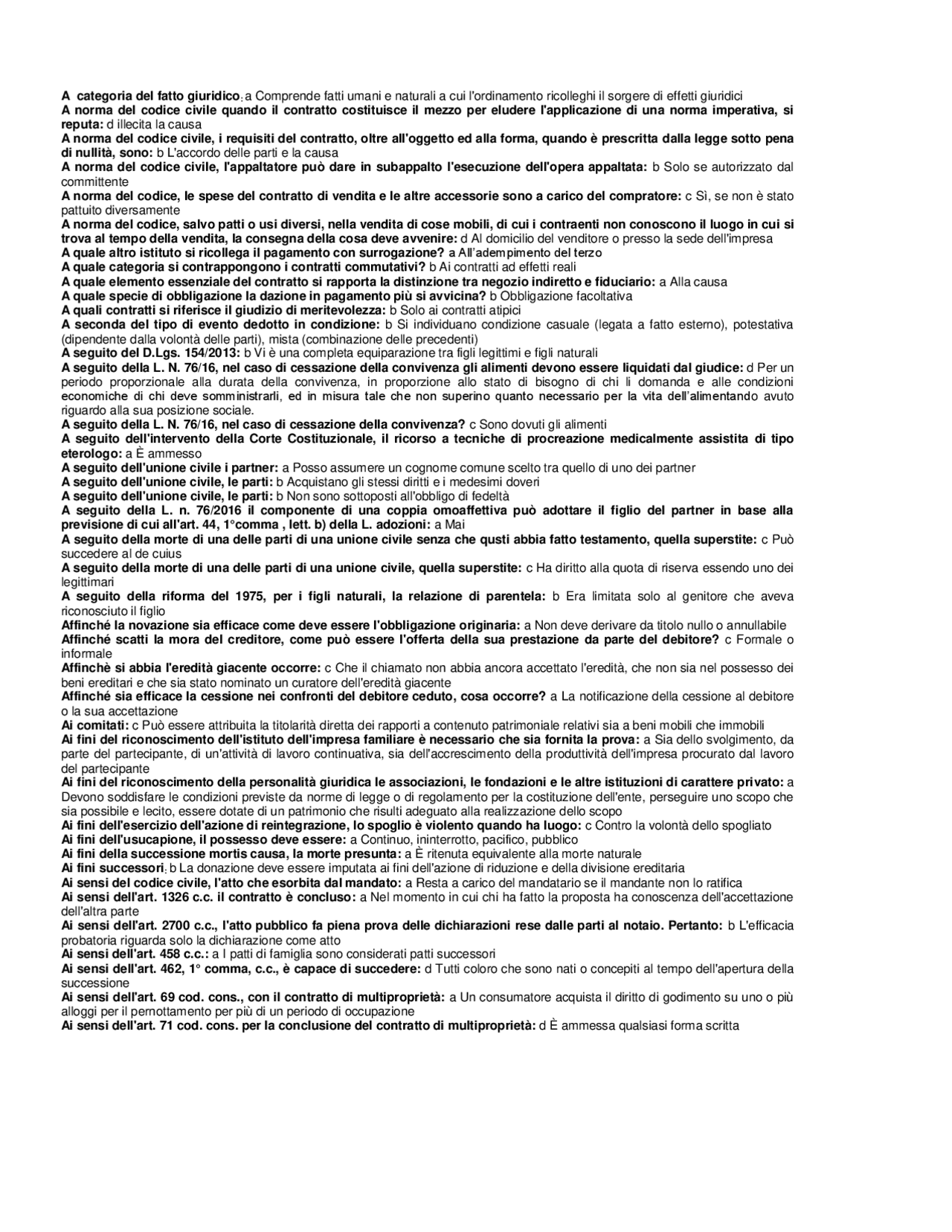 Diritto Privato Unipegaso Panieri Di Diritto Privato Docsity