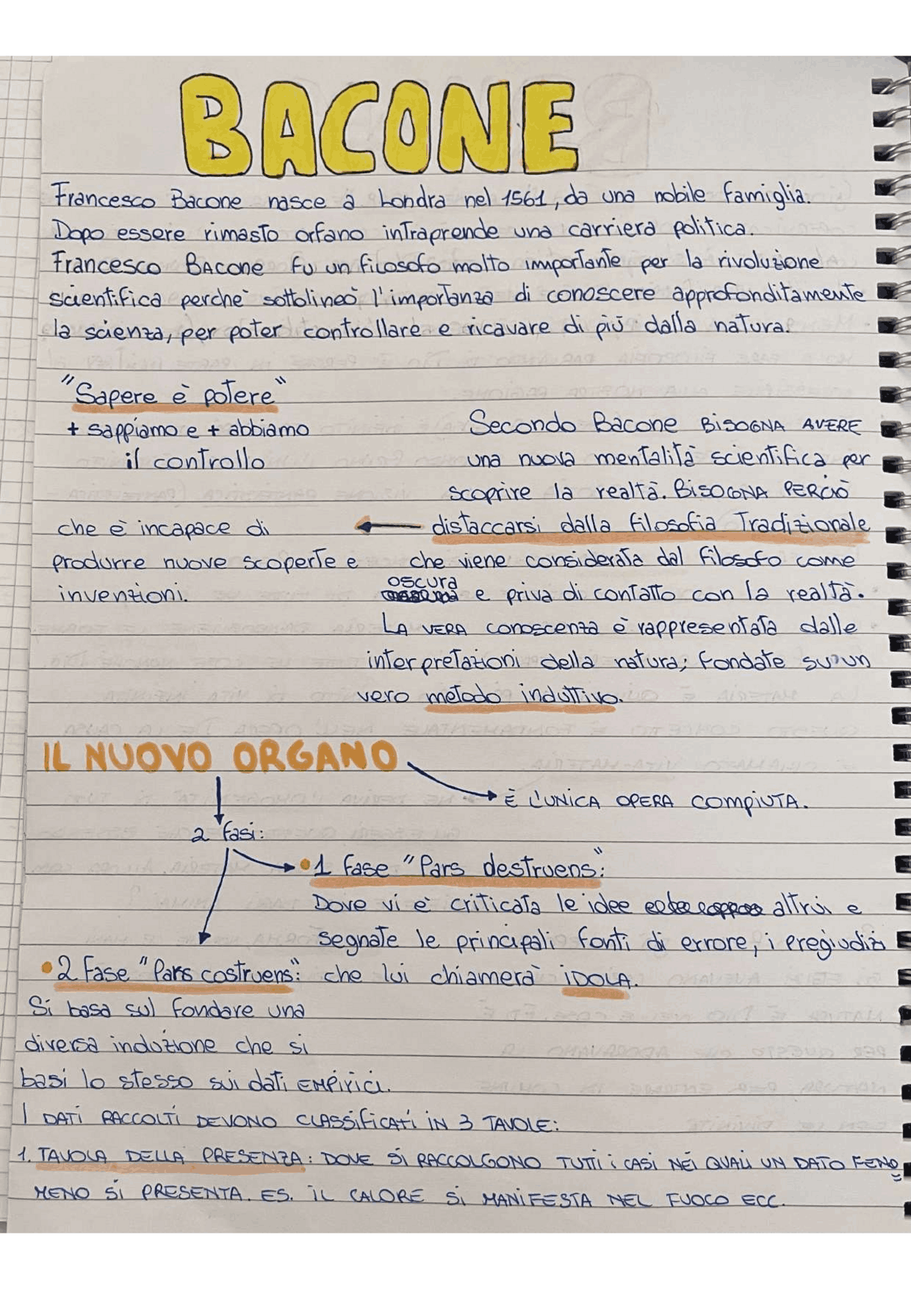 Pensiero Filosofico Di Bacone Docsity