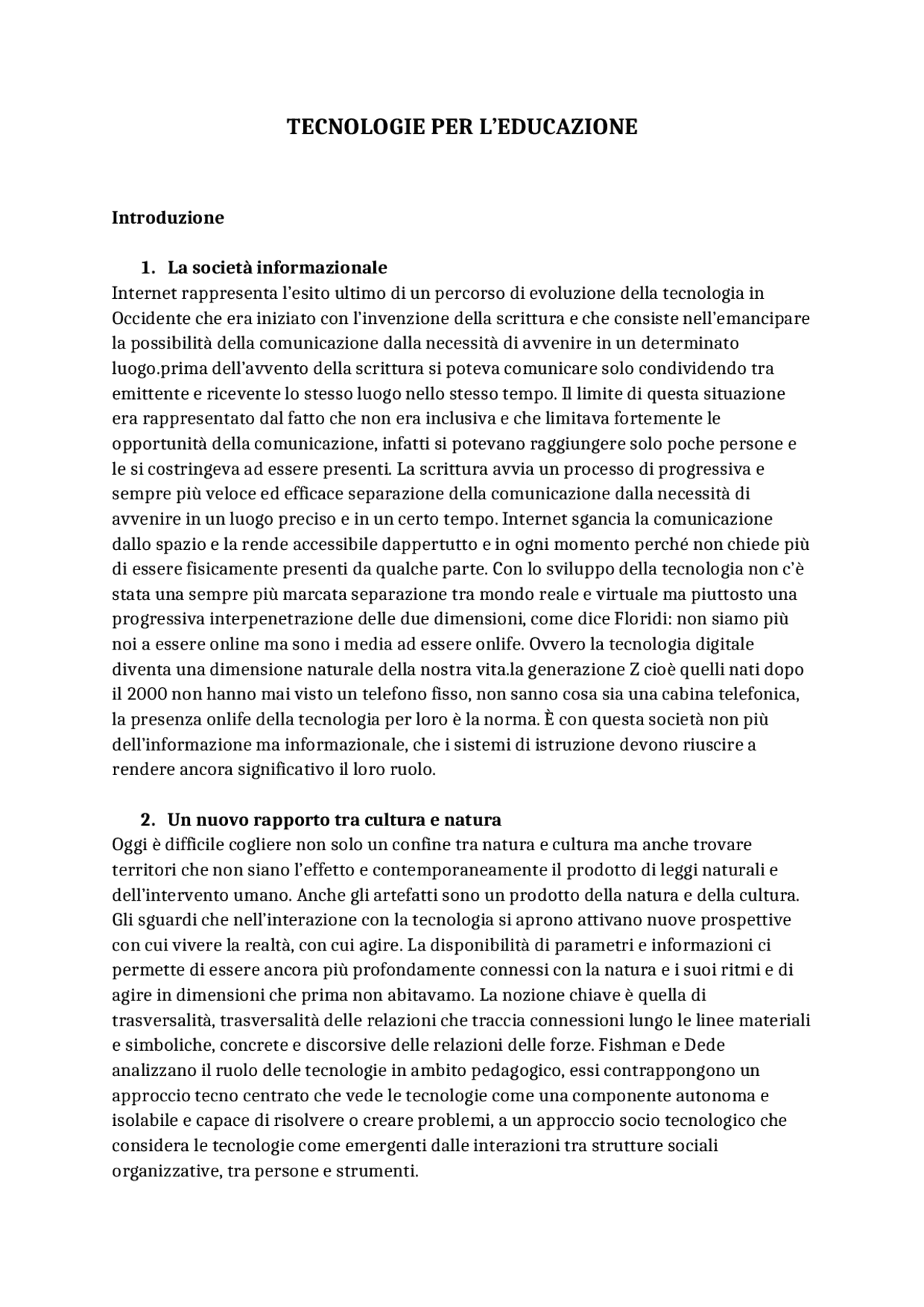 Tecnologie Per Leducazione Docsity