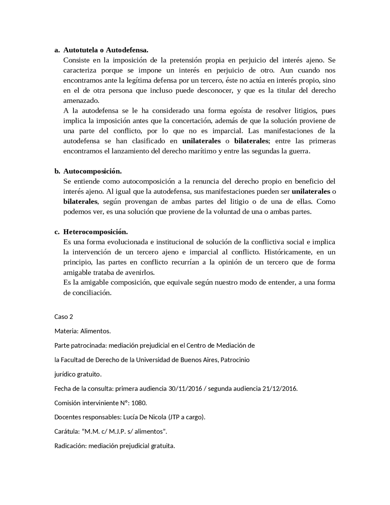 Autodefensa, Autocomposición y Heterocomposición: Formas de Solución de ...