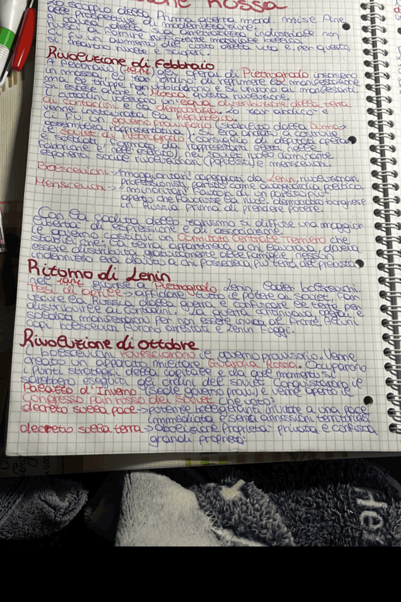 Rivoluzione Russa Schema Schemi E Mappe Concettuali Di Storia Docsity