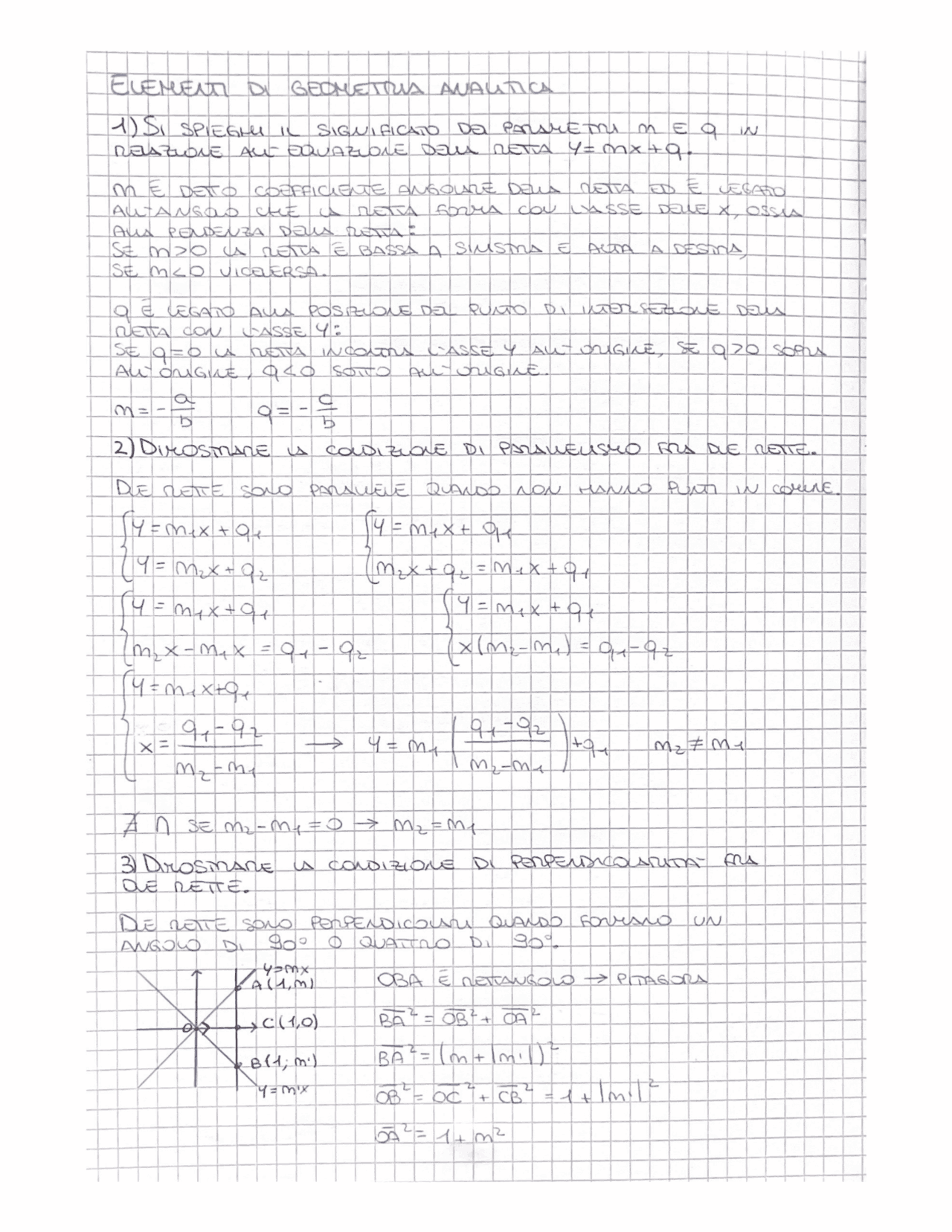 Elementi Geometria Analitica Docsity