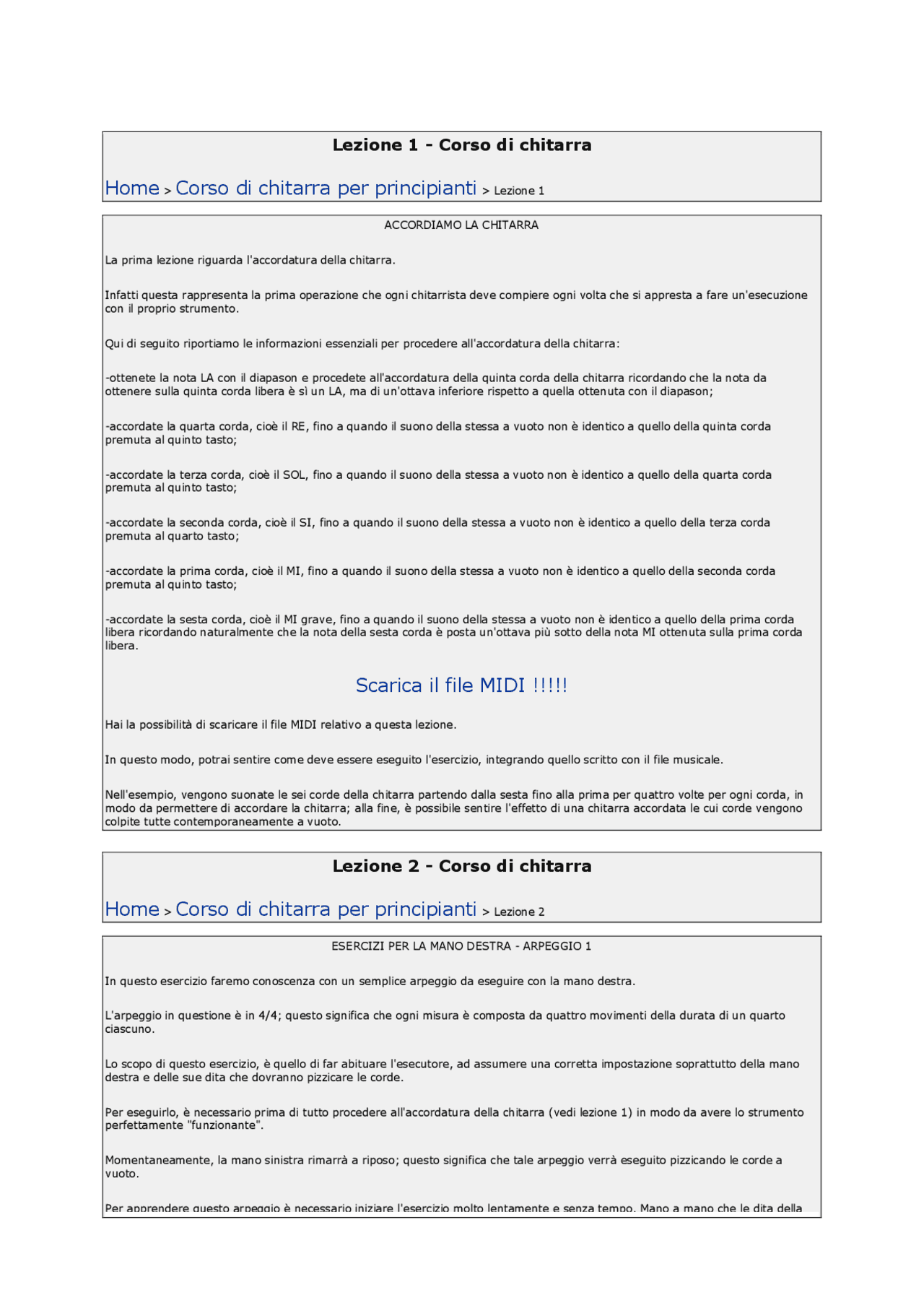 Corso Base Di Chitarra Acustica - Docsity