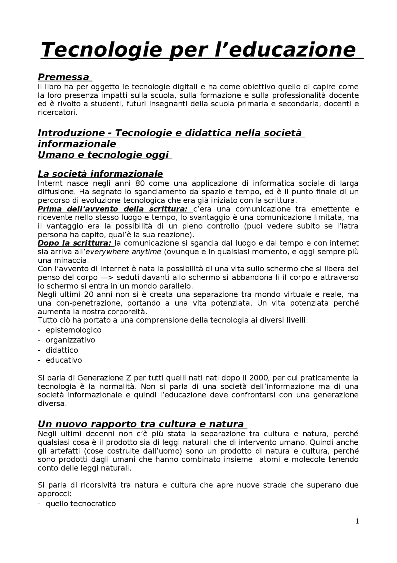 Tecnologie Per Leducazione Docsity