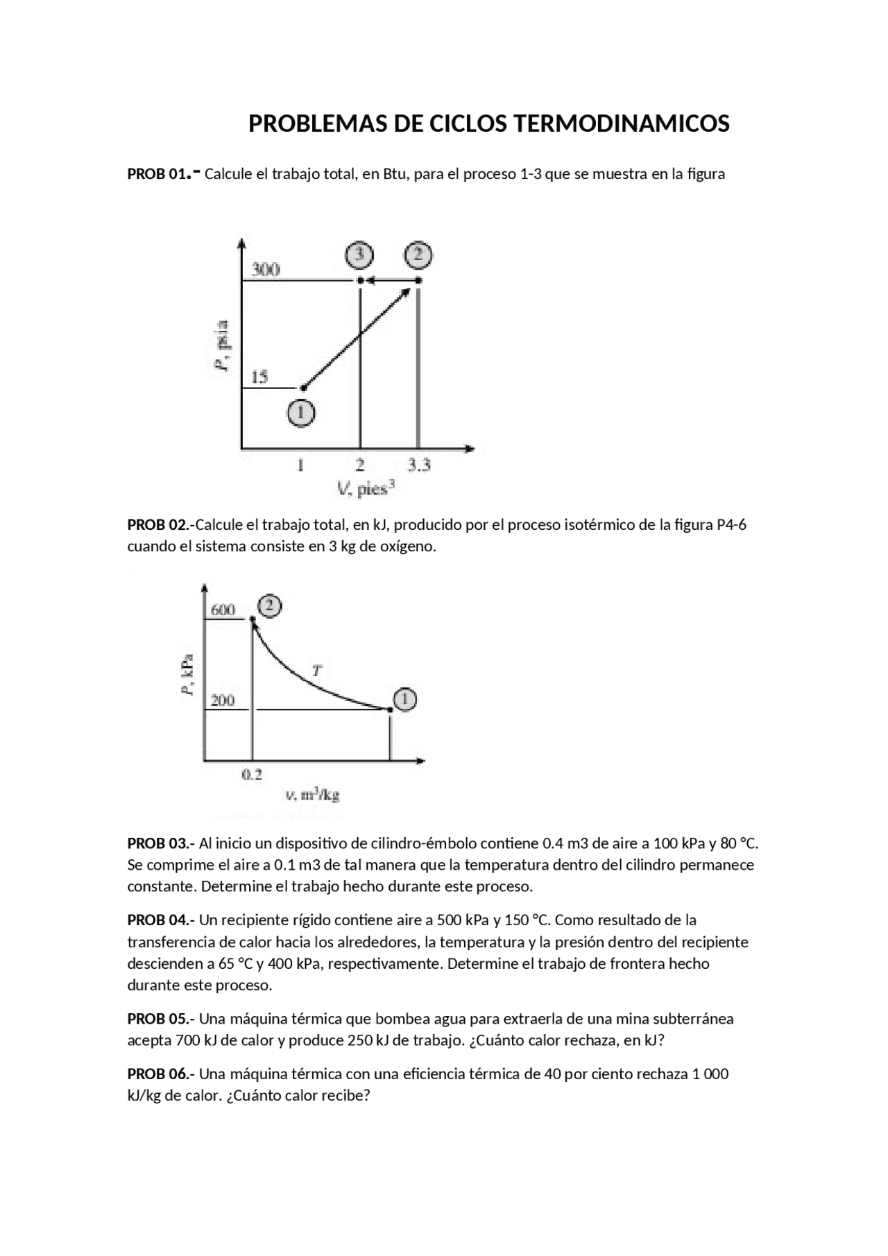 Problemas De Ciclos Termodinamicos Docsity