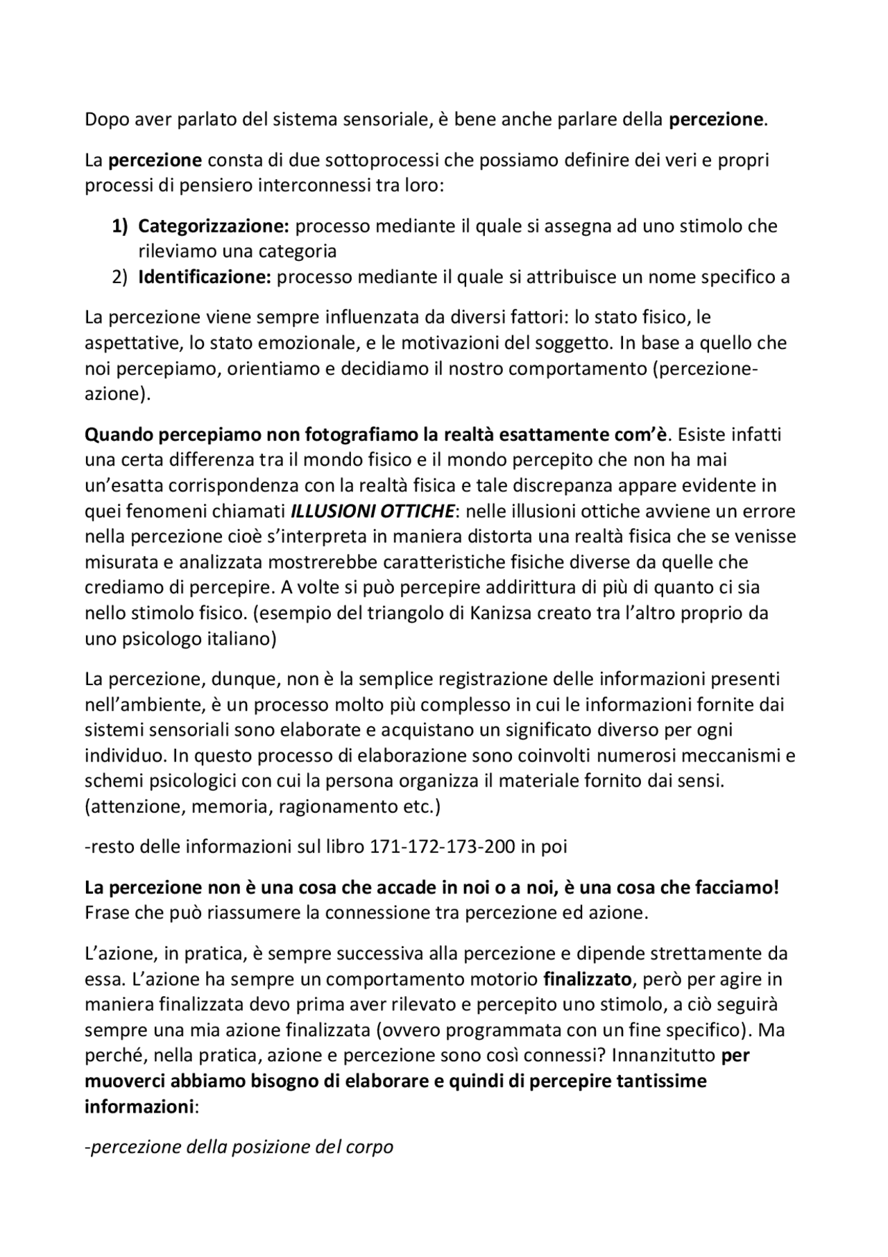 La Percezioneparte 2 Docsity