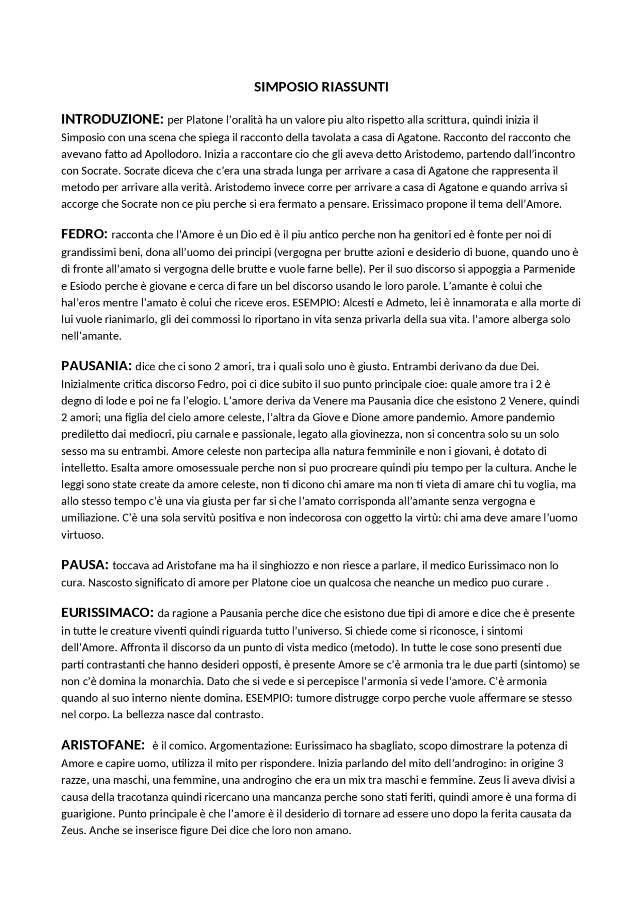 Il Simposio Di Platone Docsity