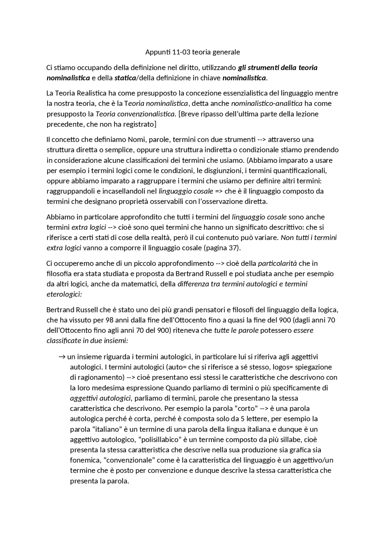 Appunti Teoria Generale E Metodi Del Diritto Appunti Di Teoria
