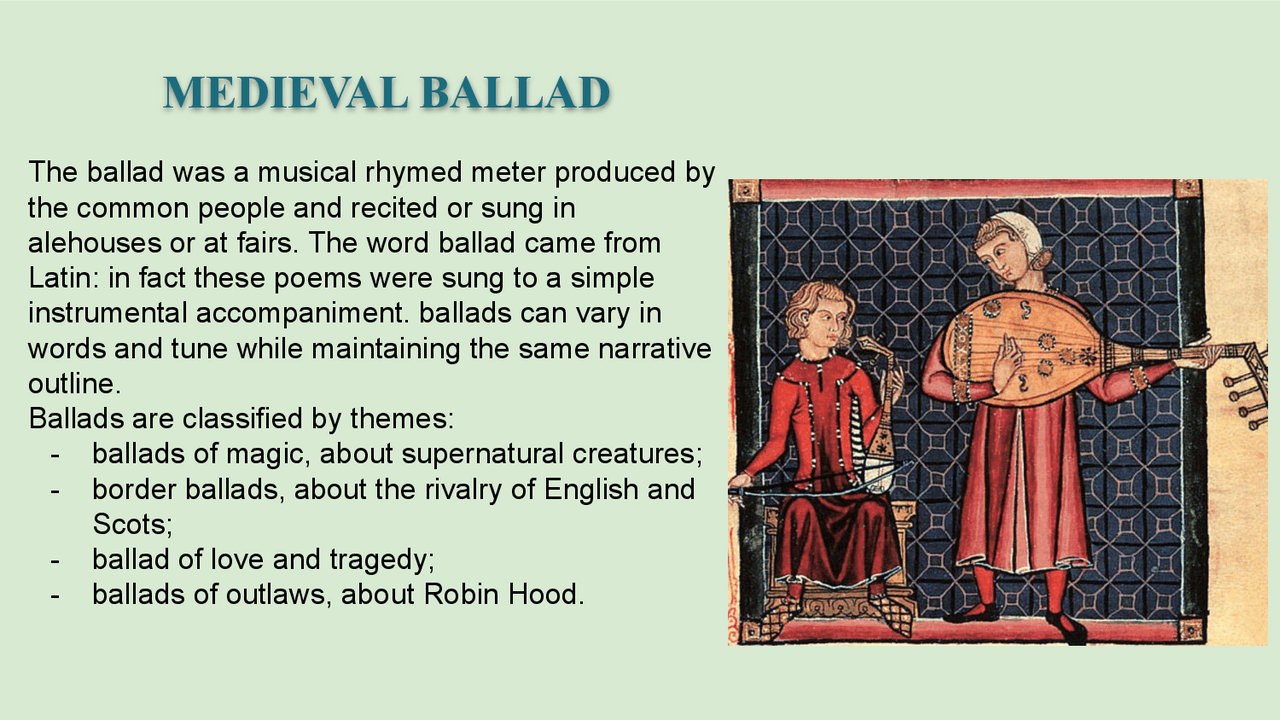 Medieval ballad: Scarborough Fair - Docsity