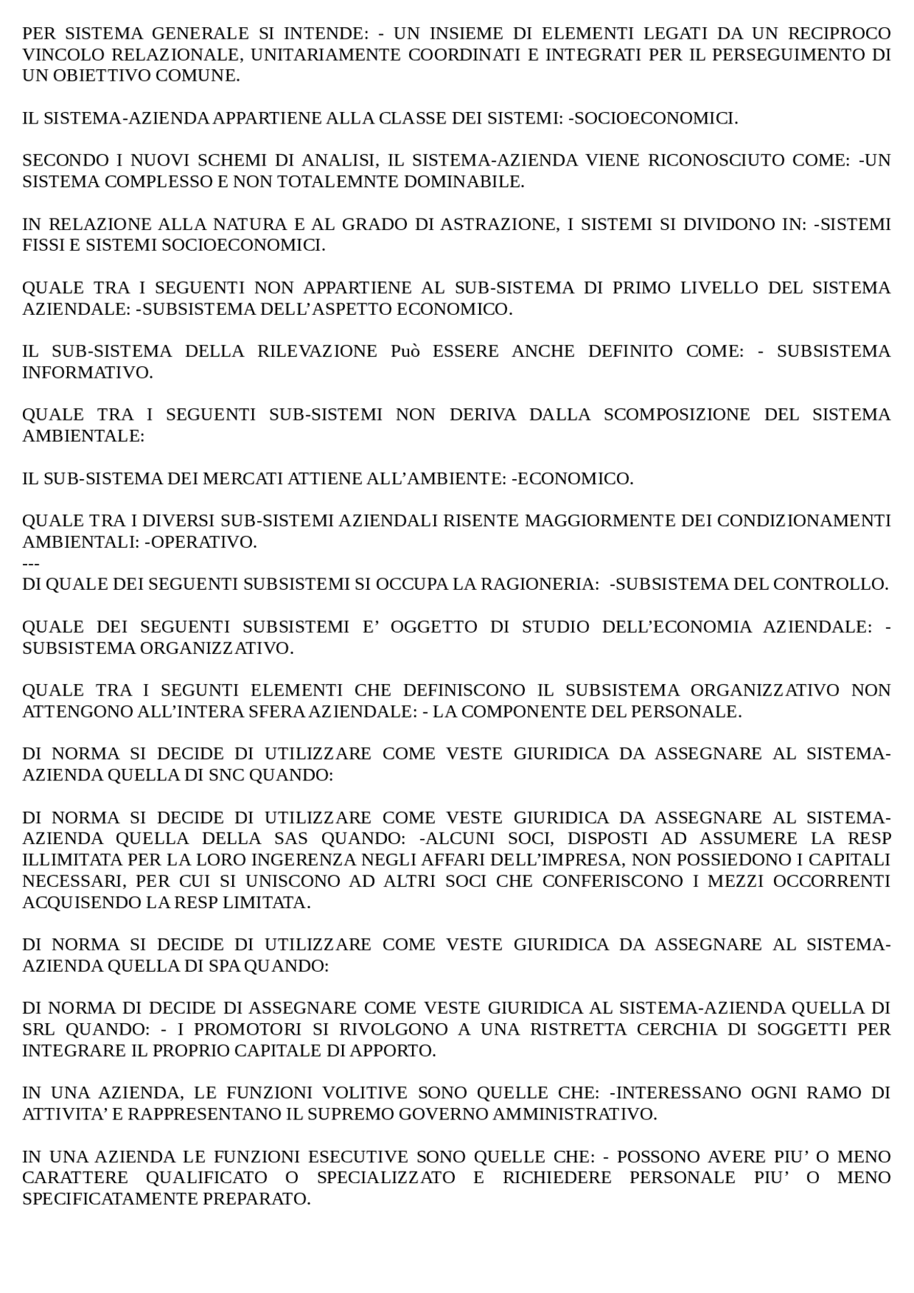 Test Autovaluzione Ragioneria Generale Ed Applicata Docsity
