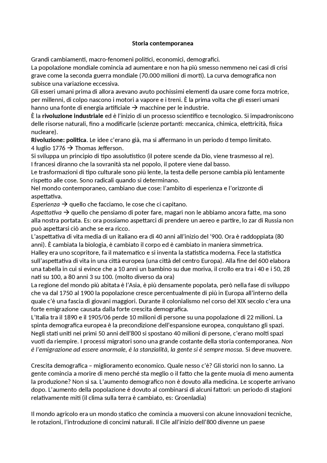 Appunti Di Storia Contemporanea Docsity