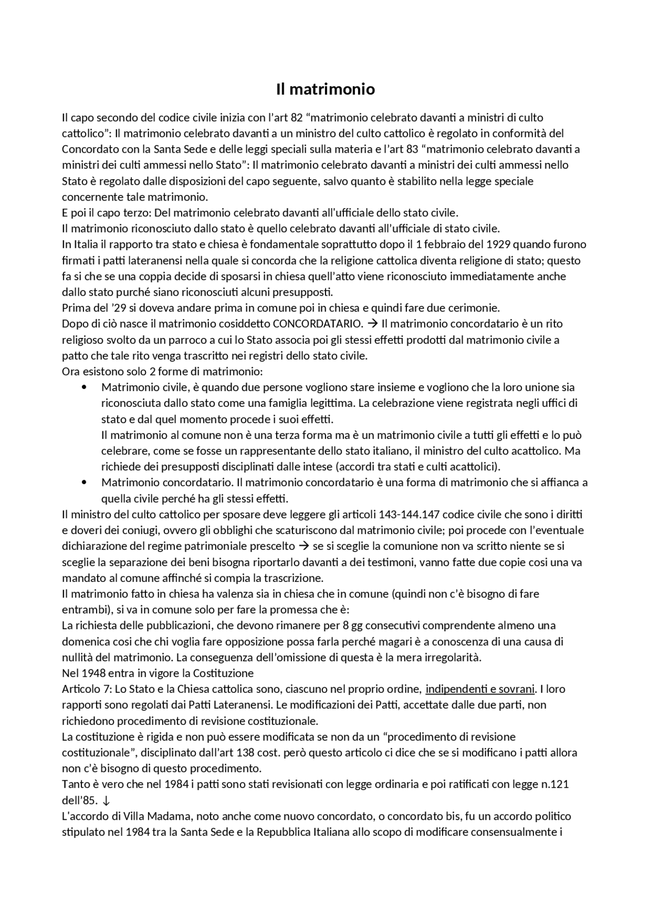 Capitolo Sul Matrimonio Docsity