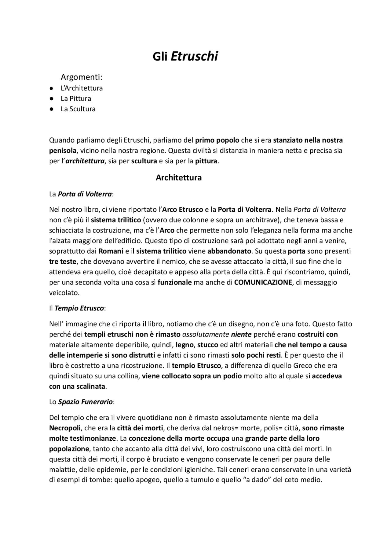 Gli Etruschi Sintesi Docsity