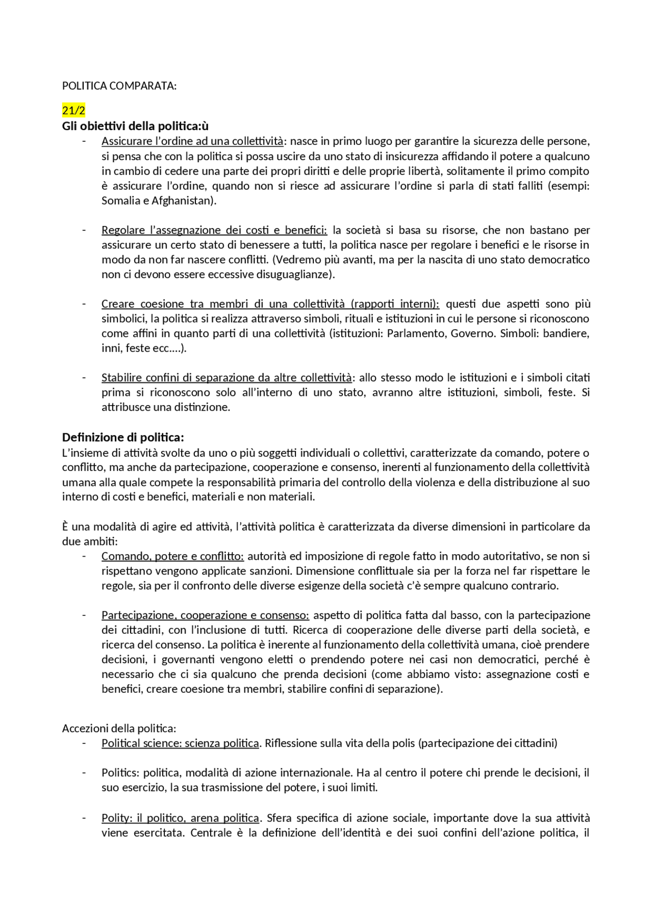 Seconda Parte Appunti Politica Comparata Ozzano Appunti Di Scienza