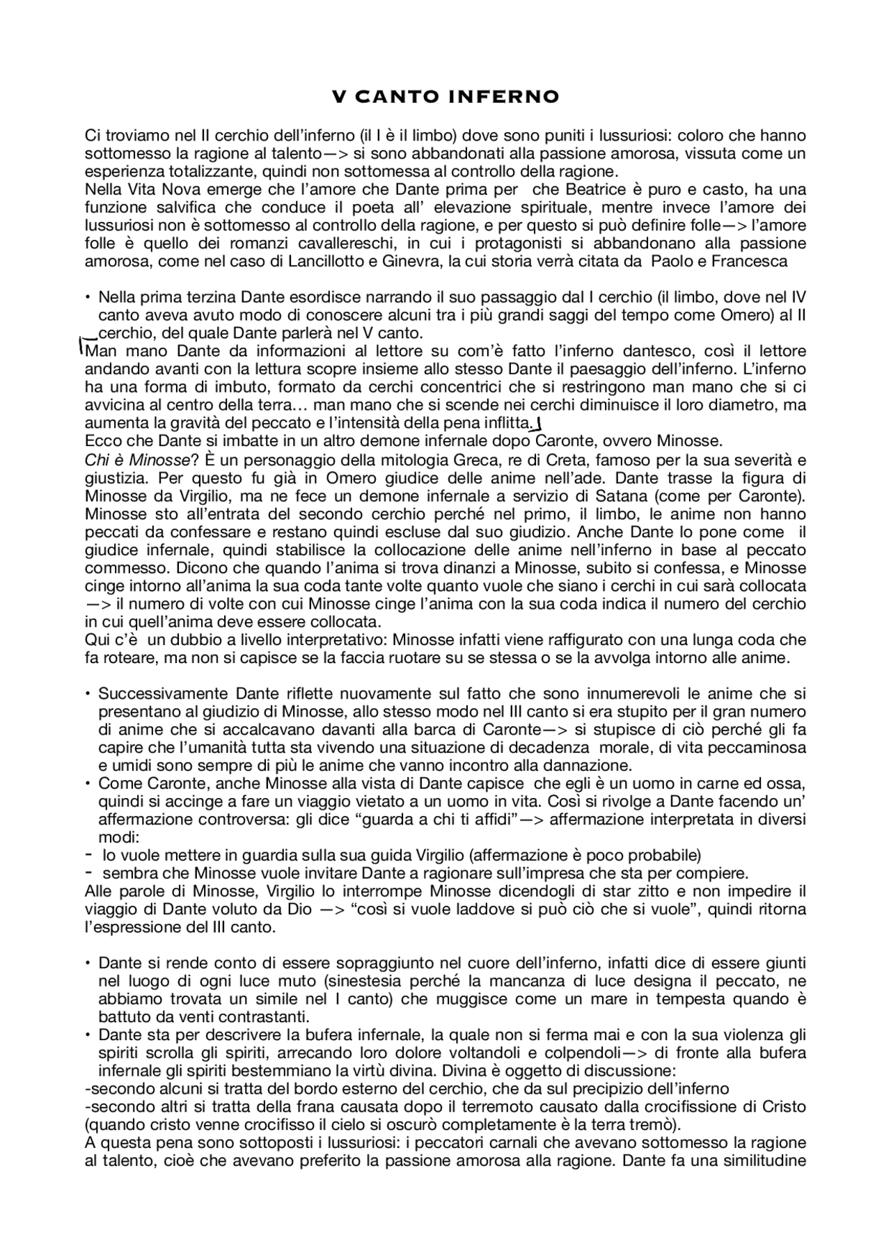 V CANTO INFERNO, Divina Commedia - Docsity