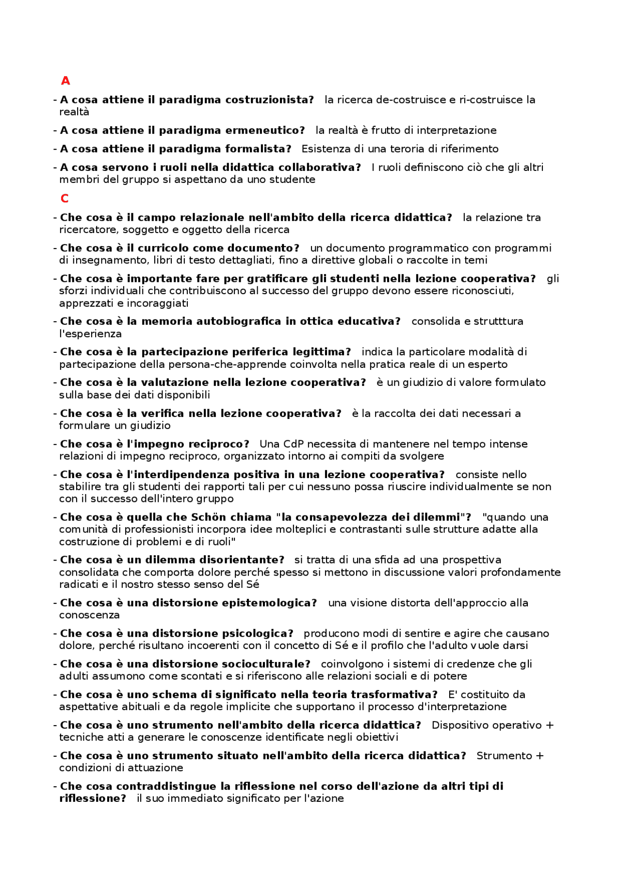 Paniere Domande Metodologie 24 Cfu Docsity