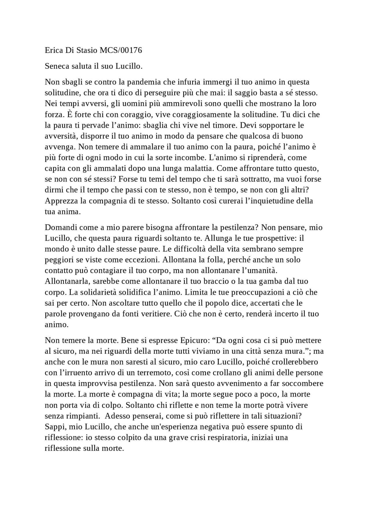 Esercizio Seneca Scrittura Docsity