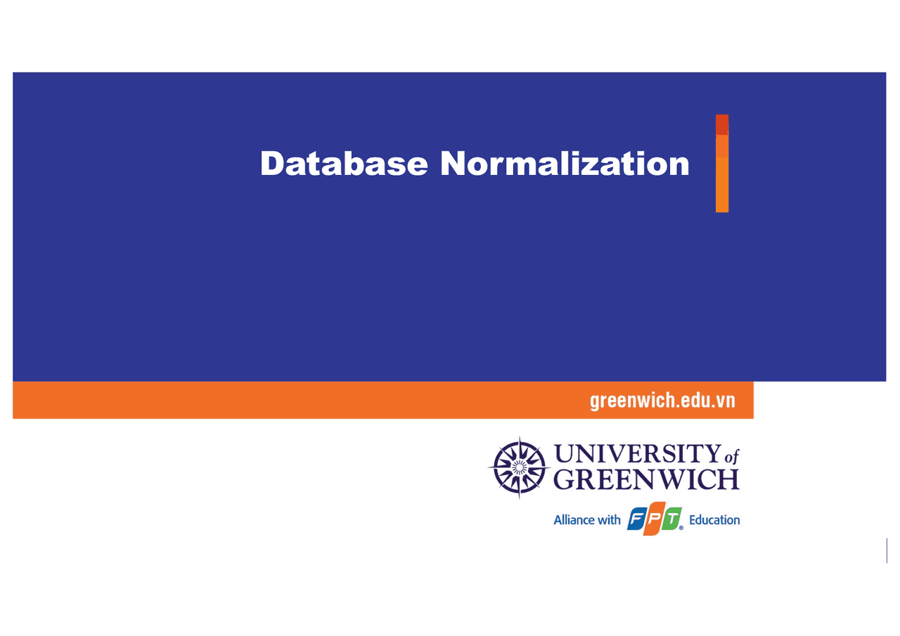 Database Normalization Reasons For Normalization Anomalies Lecture Notes Database Programming