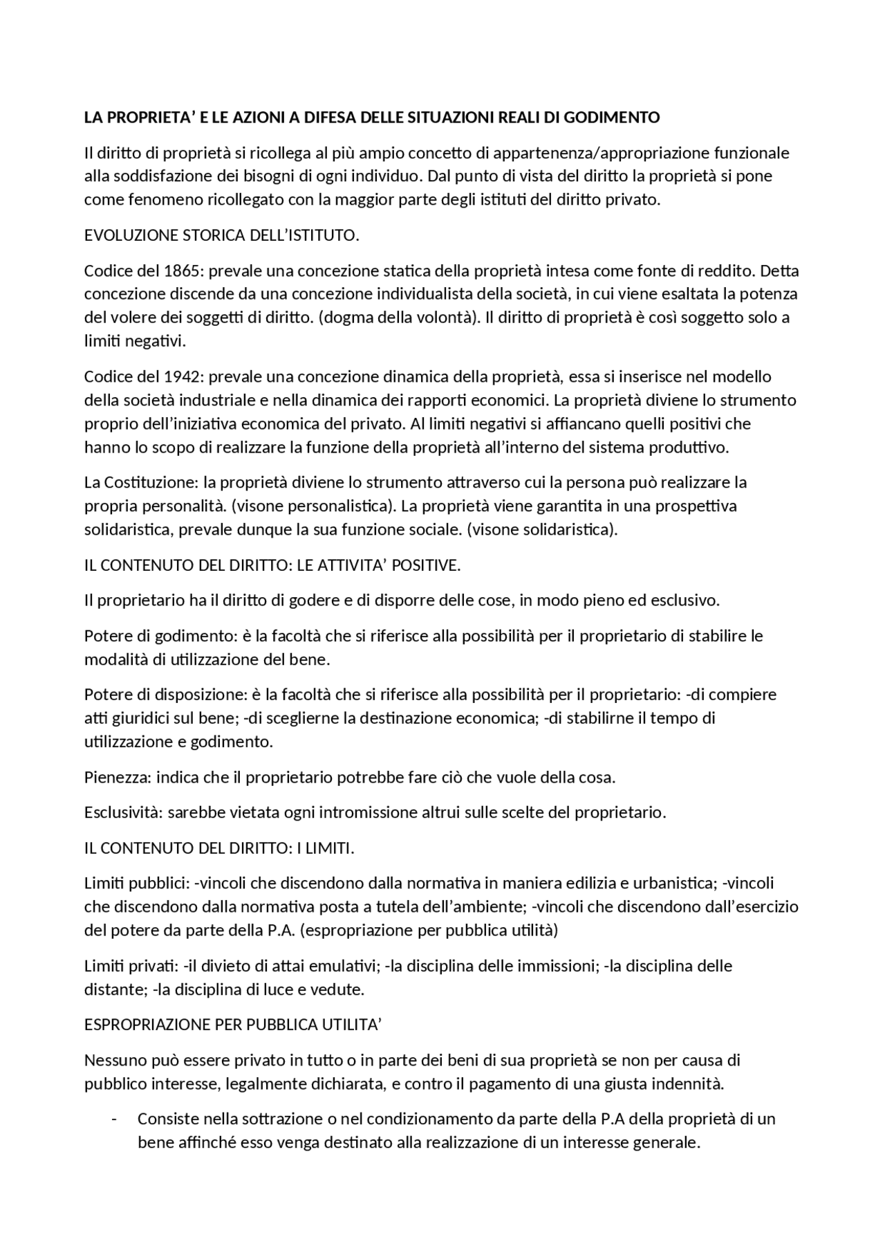 Diritti Reali Di Diritto Privato Docsity