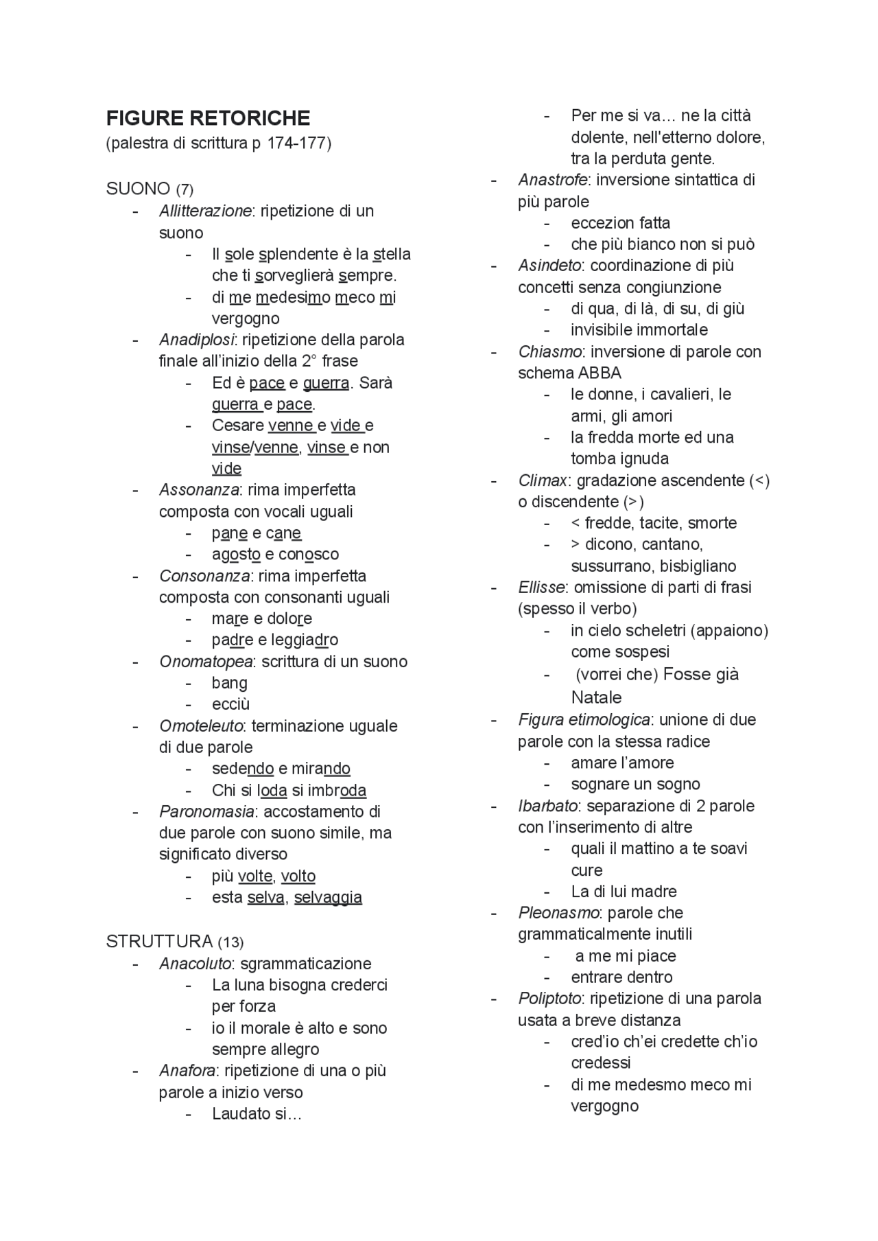 Retorica: Figure di Stile e Struttura | Schemi e mappe concettuali di ...