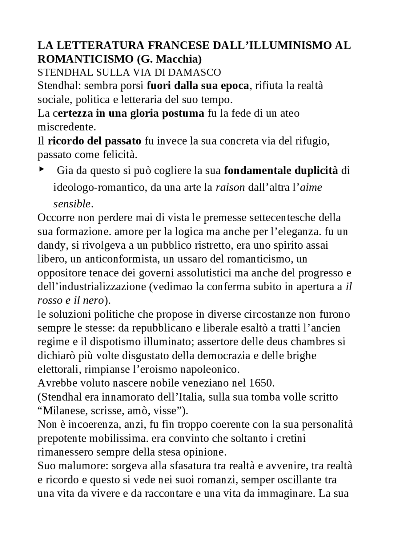 Riassunto Del Saggio Di Macchia Sul Il Rosso E Il Nero Docsity