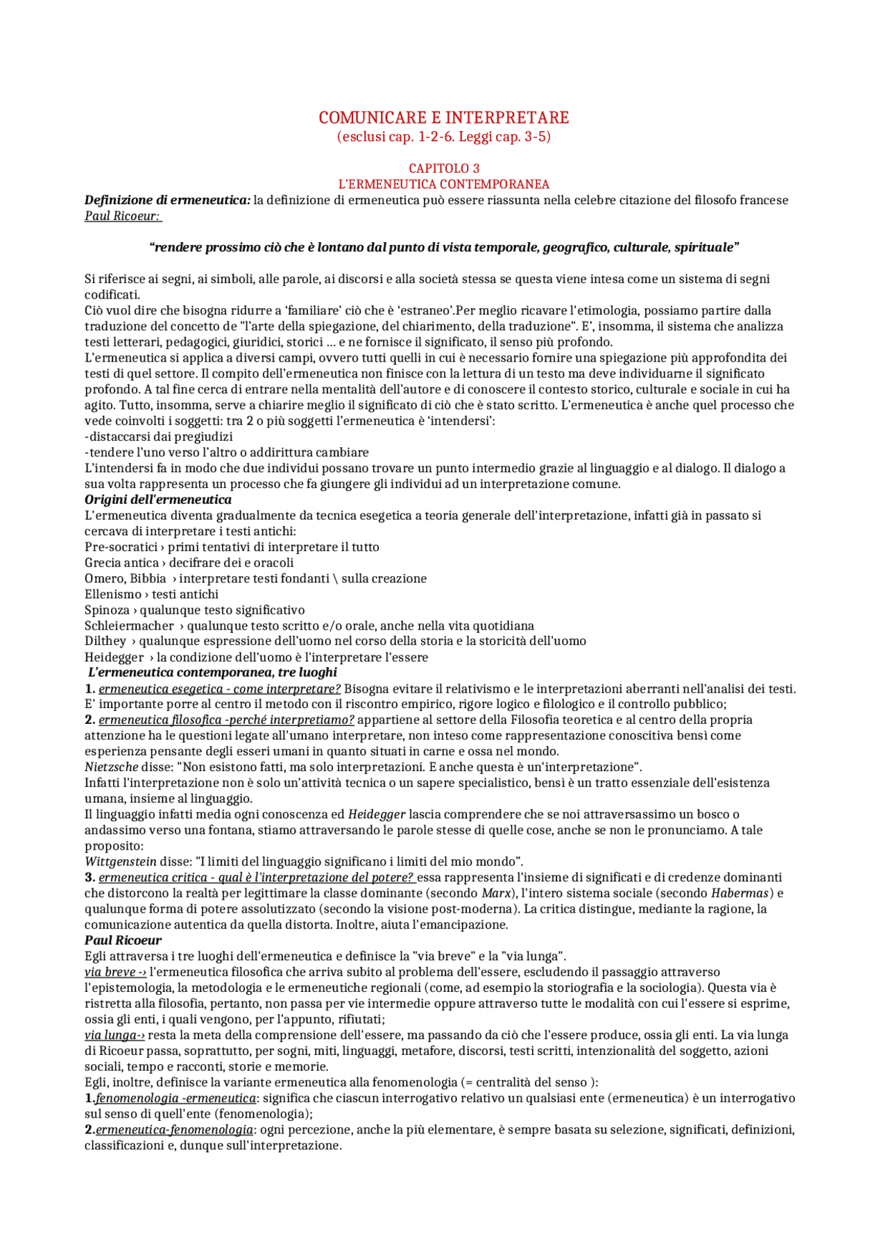 Comunicare E Interpretare Docsity