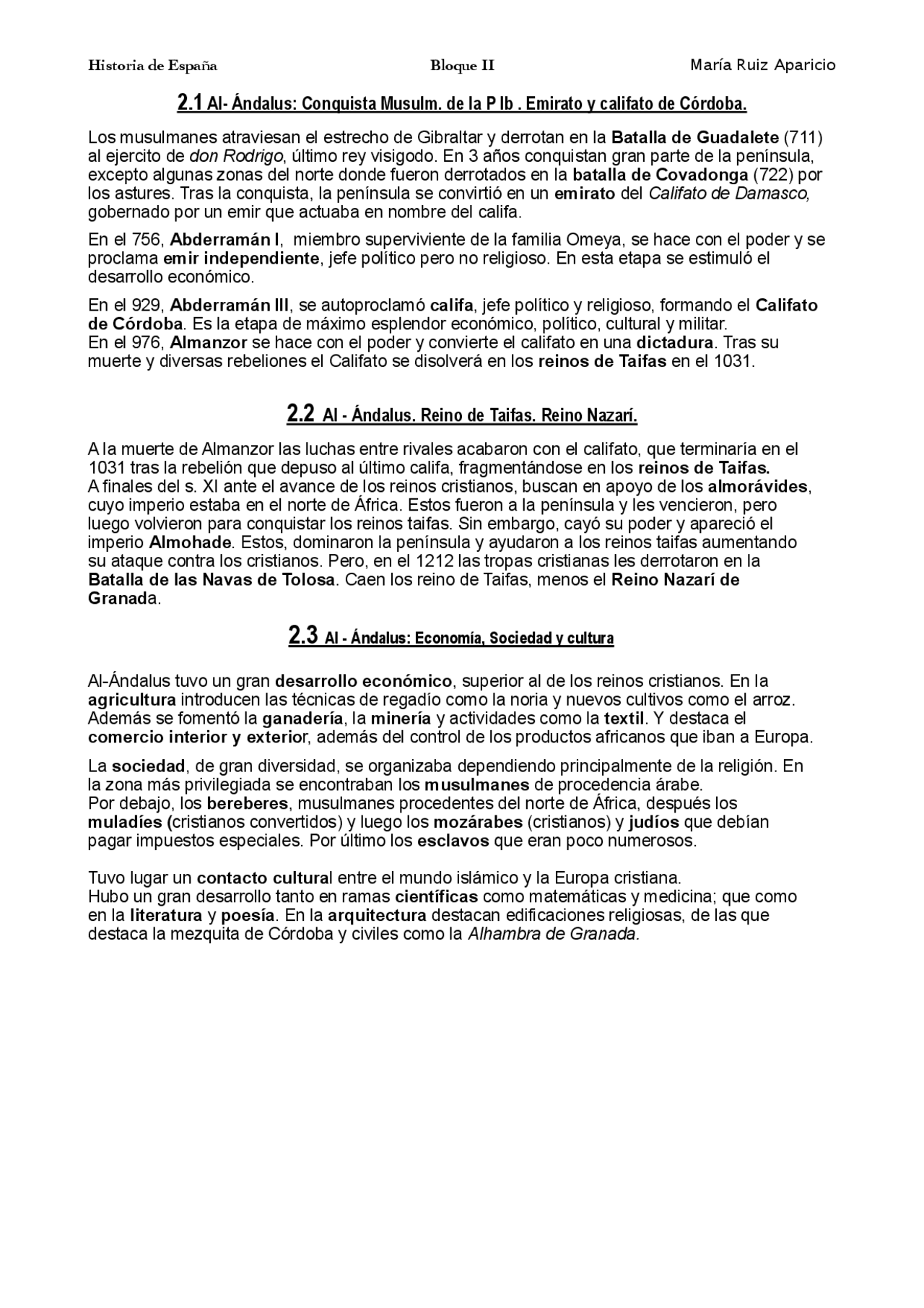 Bloque 2 Historia De España 2º Bachillerato Evau Selectividad Docsity